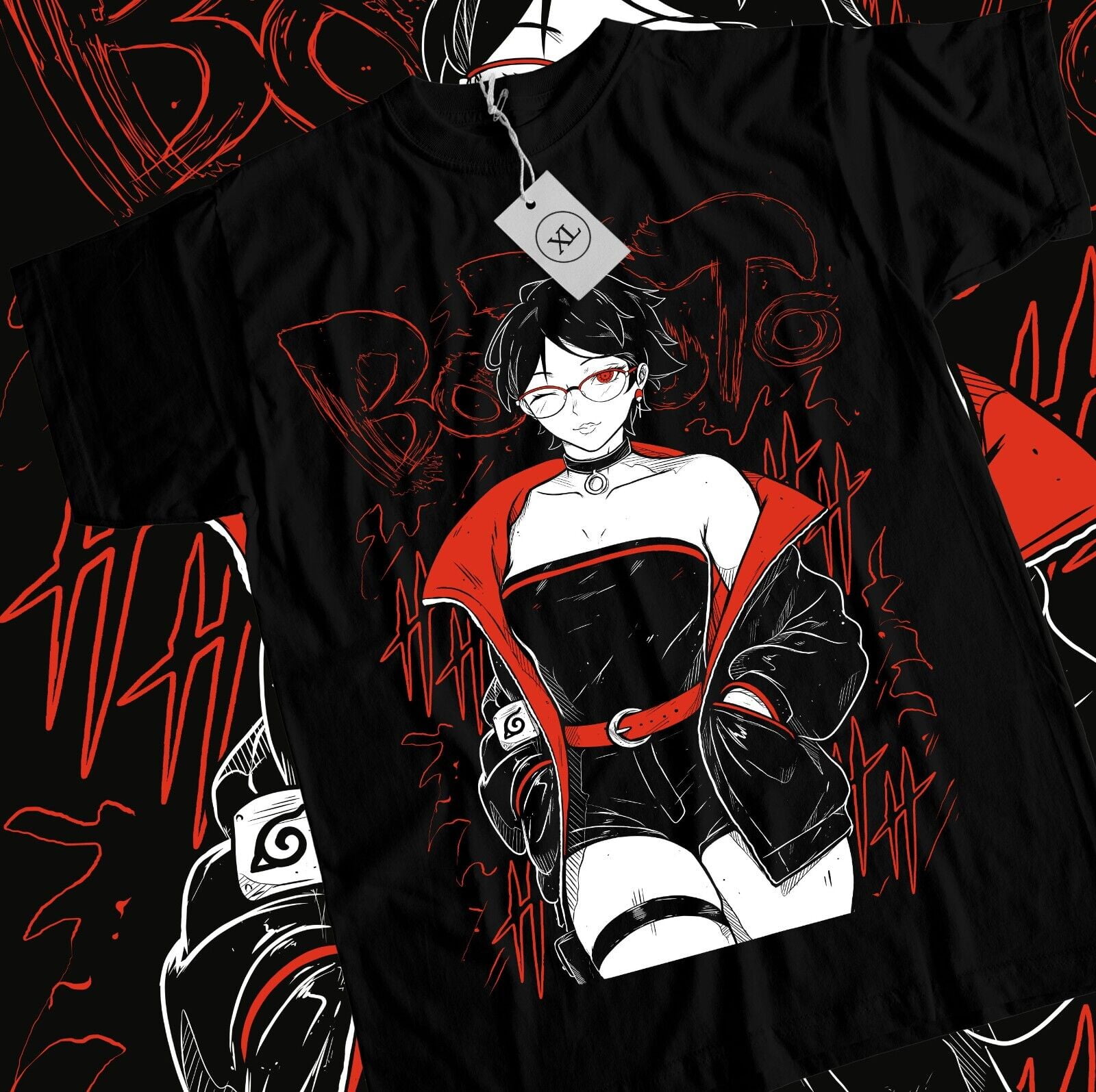 Sarada Uchiha T-shirt Naruto Rasengan Itachi Uchiha Jiraiya Black Shirt ...