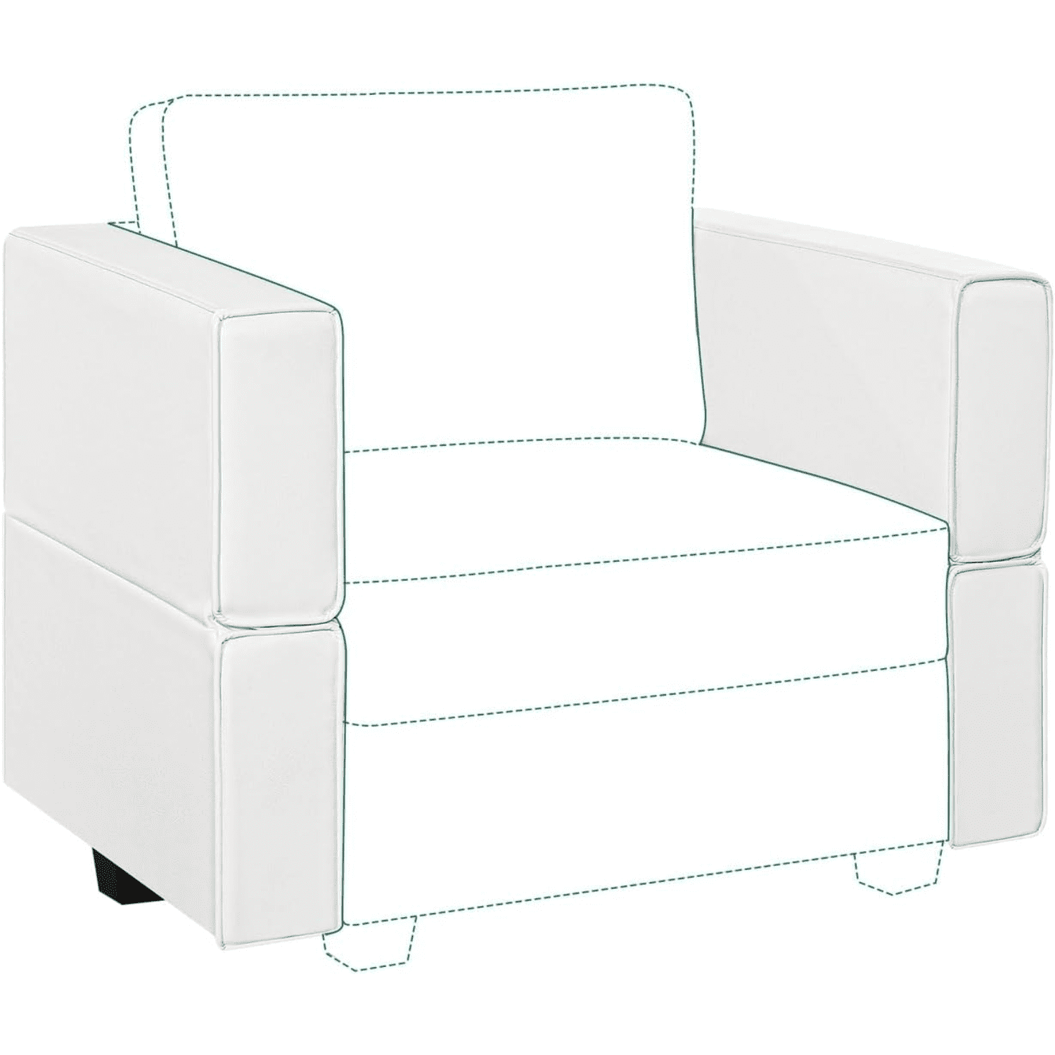 Sarah Modular Sofa Middle Module with Storage Accent Armless Chair for ...