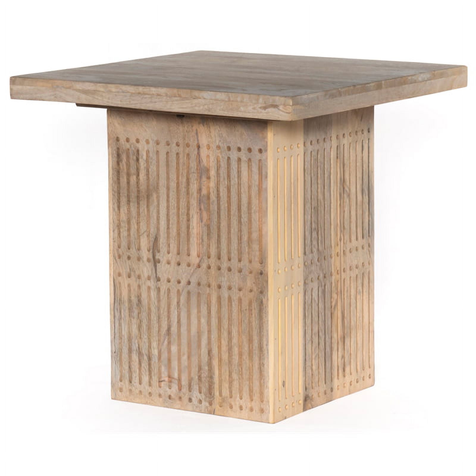Sarah Solid Wood 24" Square End Table in Brushed Ivory Finish - Walmart.com