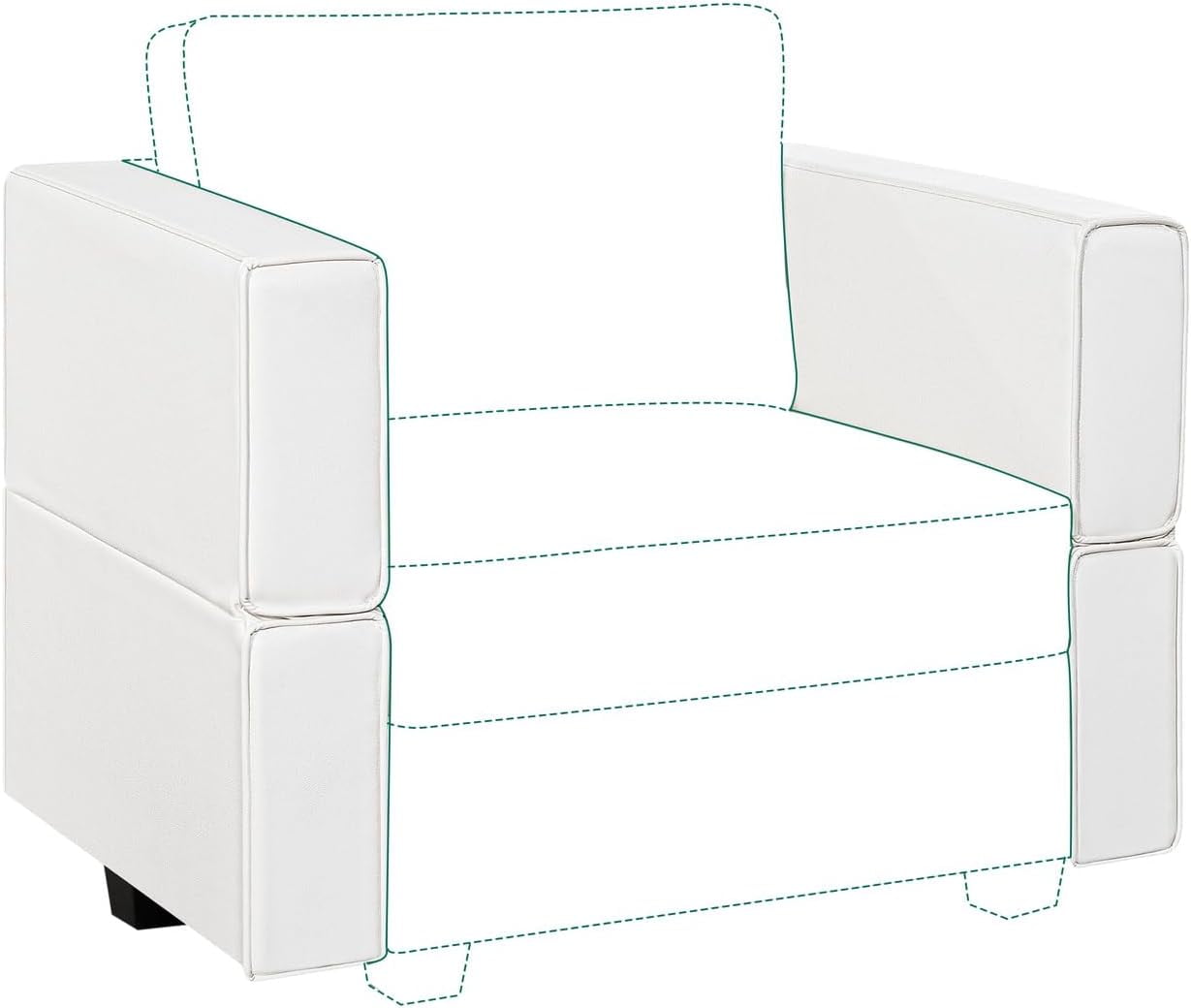 Sarah Storage Ottoman Module for Modular Sectional Sofa Seat Cube Air ...