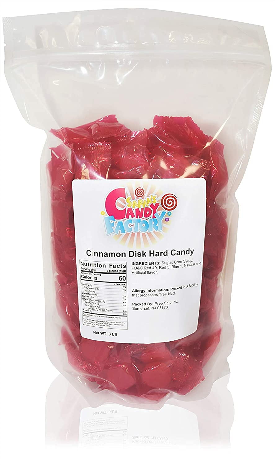 Sarah's Candy Factory Cinnamon Disc Hard Candy in Resealable Bag, 3 Lbs ...