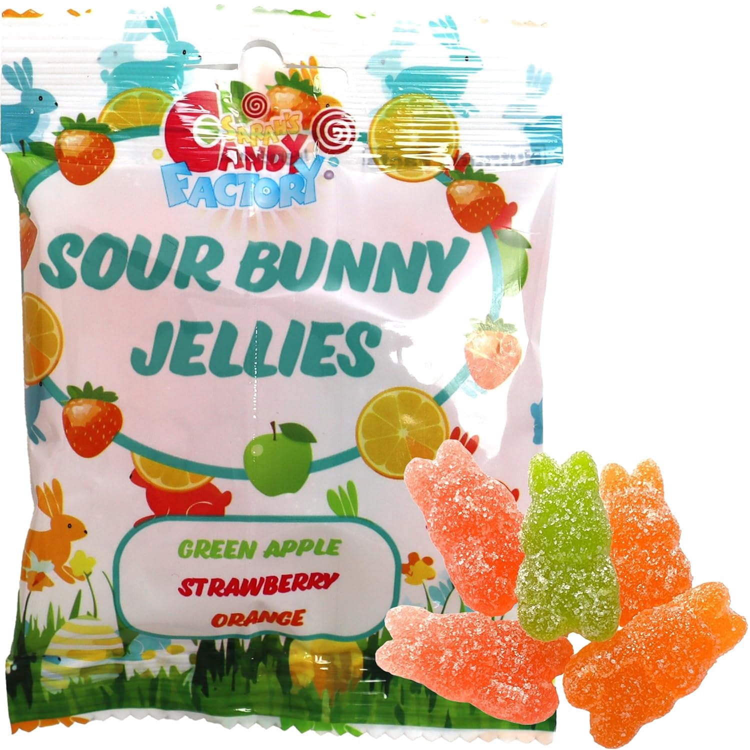 Sarah's Candy Factory Mix Sour Bunny Jelly Gummy Candy, 1 Oz (8 Pack ...