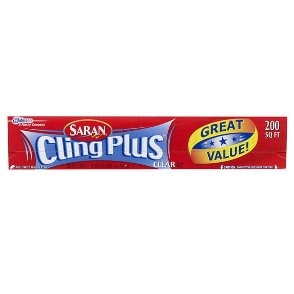 Saran, Plastic Food Wrap, 200 sq ft, Heavy Duty Microwave Safe ...