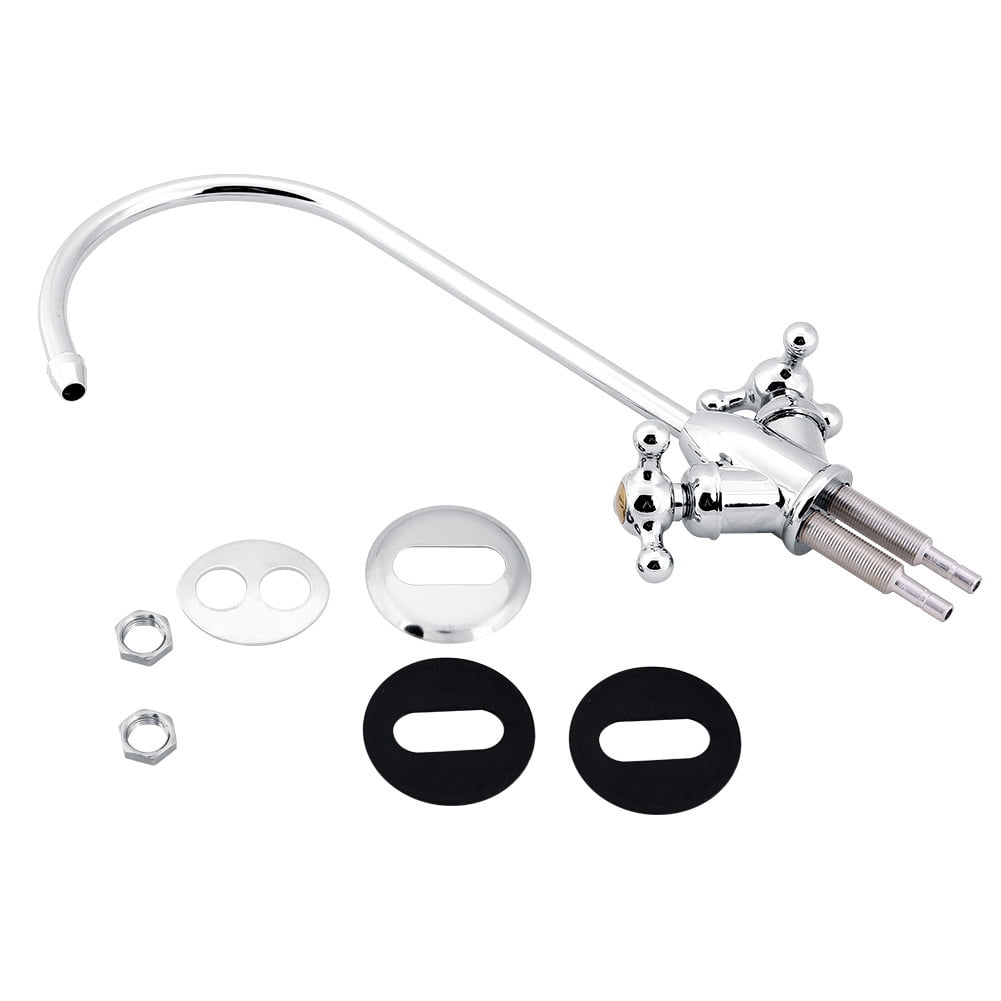 Sarapandan 1/4'' Dual Hole Sink Tap for Reverse Osmosis System Chrome ...