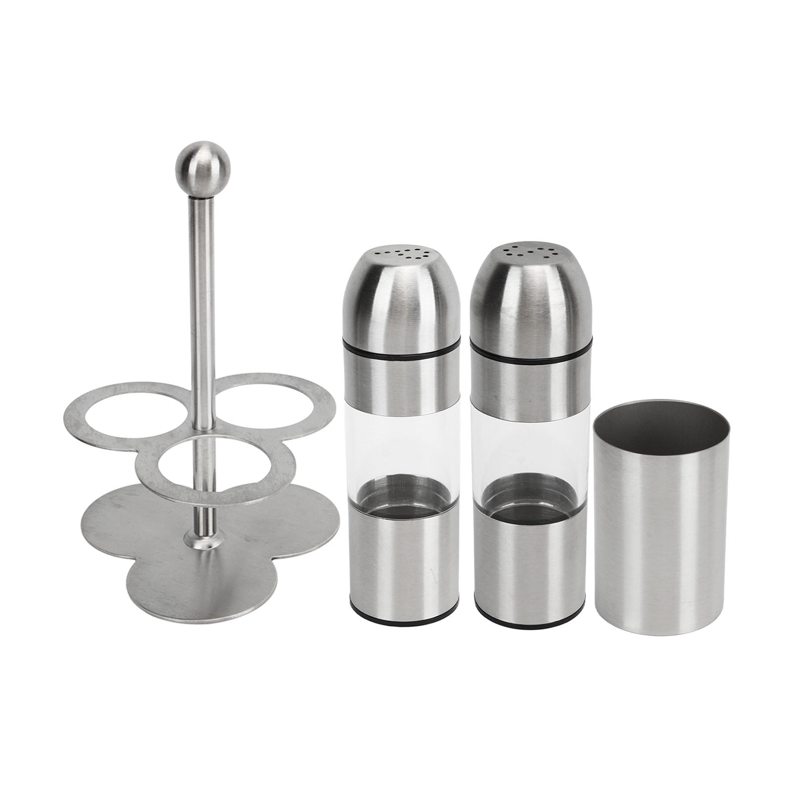 Sarapandan 2 Refillable Salt & Pepper Bottles + 1 Seasoning Cup, Food ...