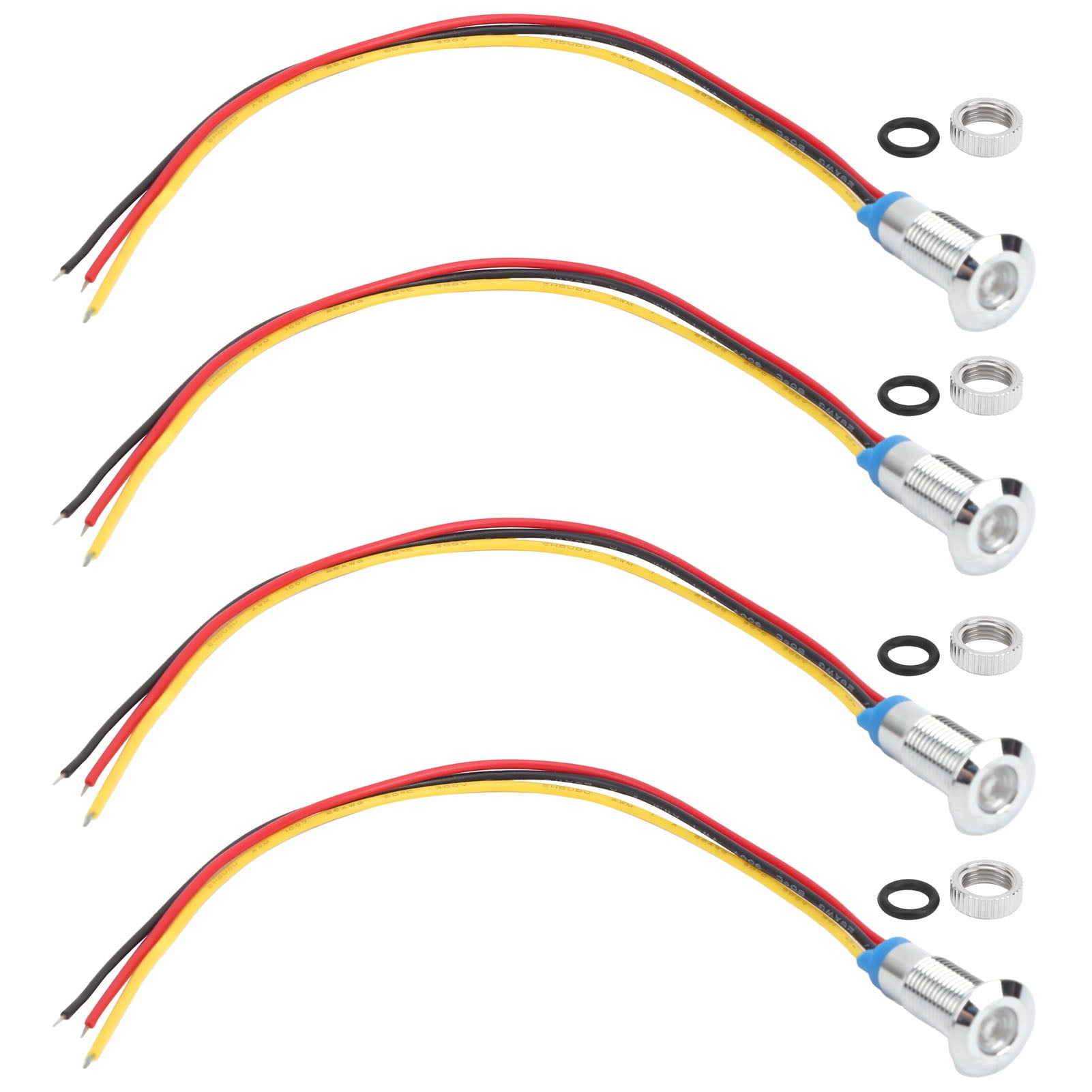 Sarapandan 4 Sets, Red & Yellow, 8mm, Common Cathode, 36V, Pre-Wired 2 ...