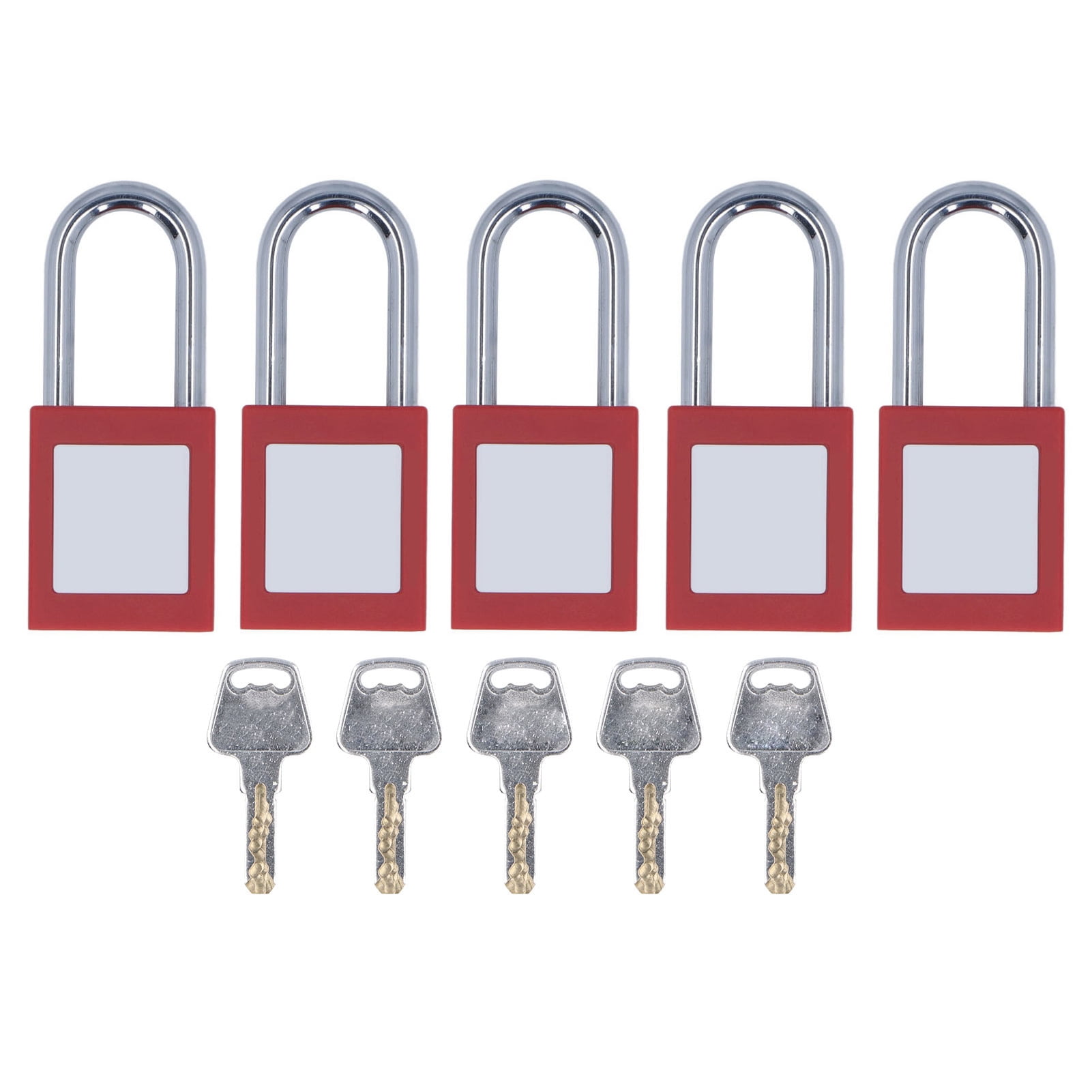 Sarapandan Chrome Plated Nylon Safety Padlocks, 5-Pack, for Industrial ...