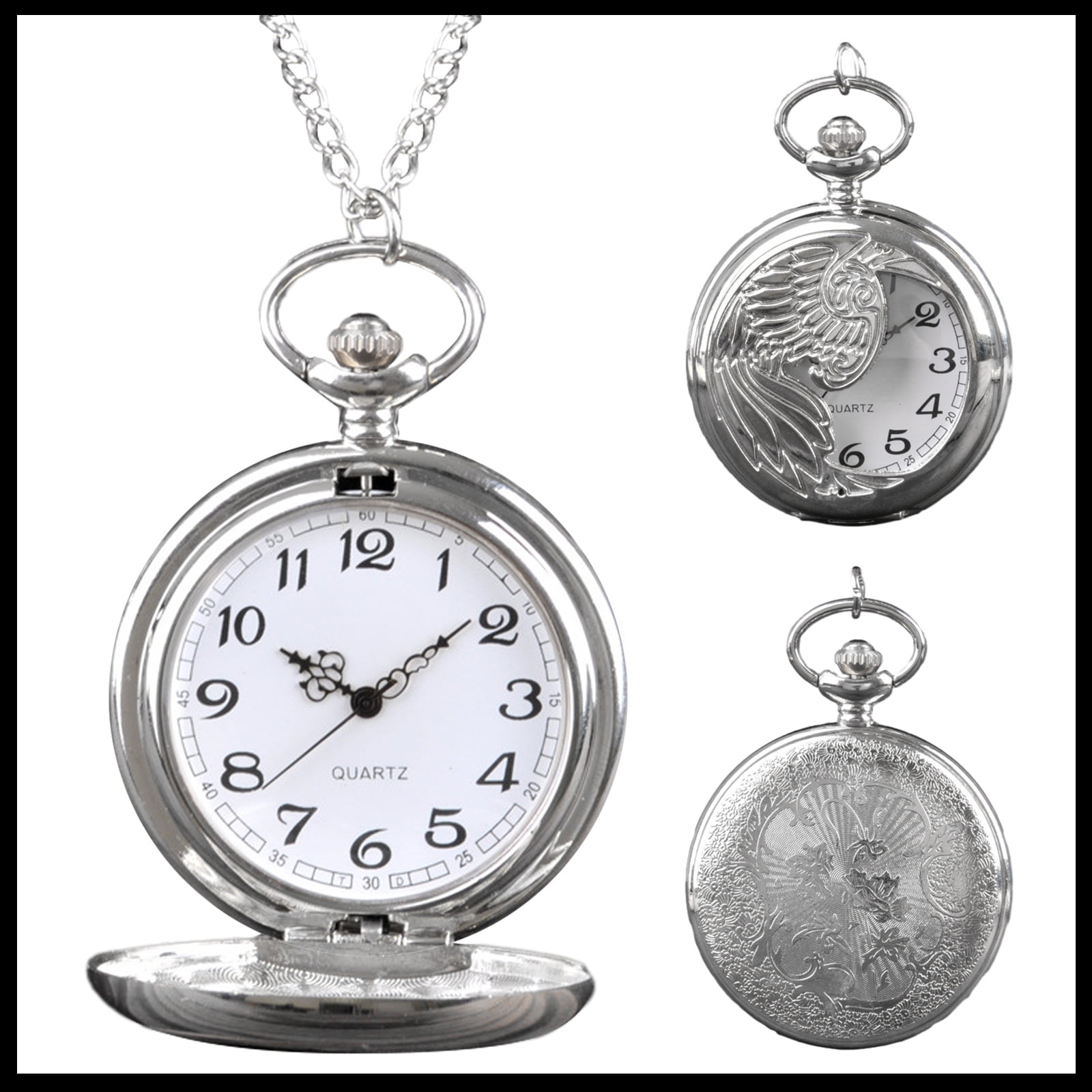 Sarapandan Classical Quartz Pocket Watch, Classical Sculptured Fob ...