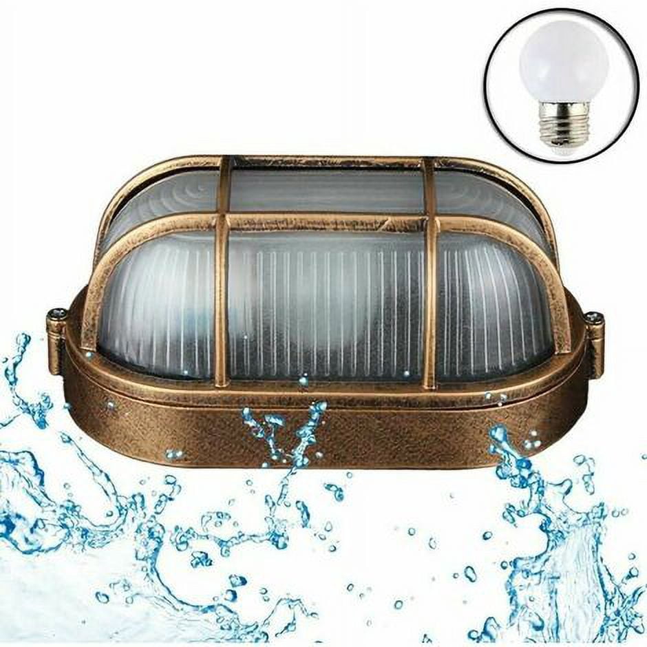 Sarapandan Outdoor Wall Lamp Retro Industrial Wall Lamp Oval Boat Lamp ...