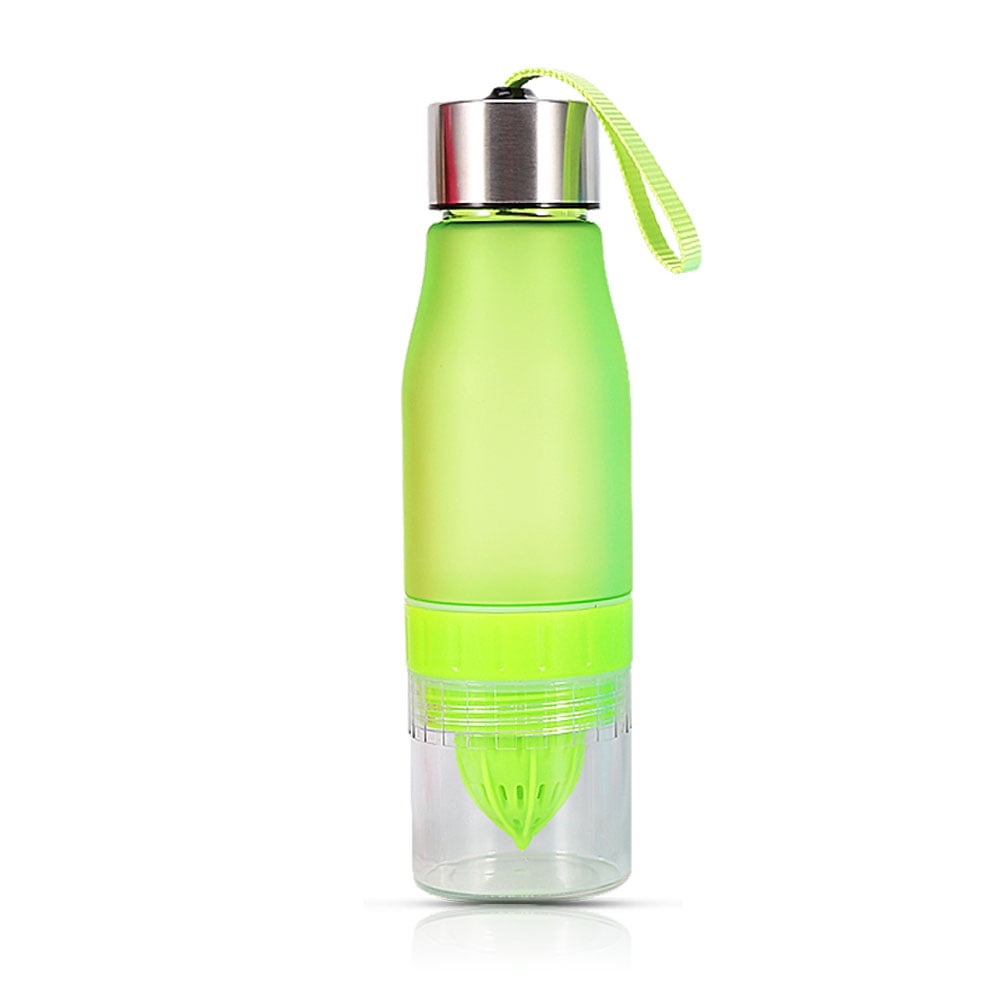 Sarapandan Plastic Fruit-Infused Water Bottle Green 650mL Outdoor Lemon Juice Maker - Walmart.com