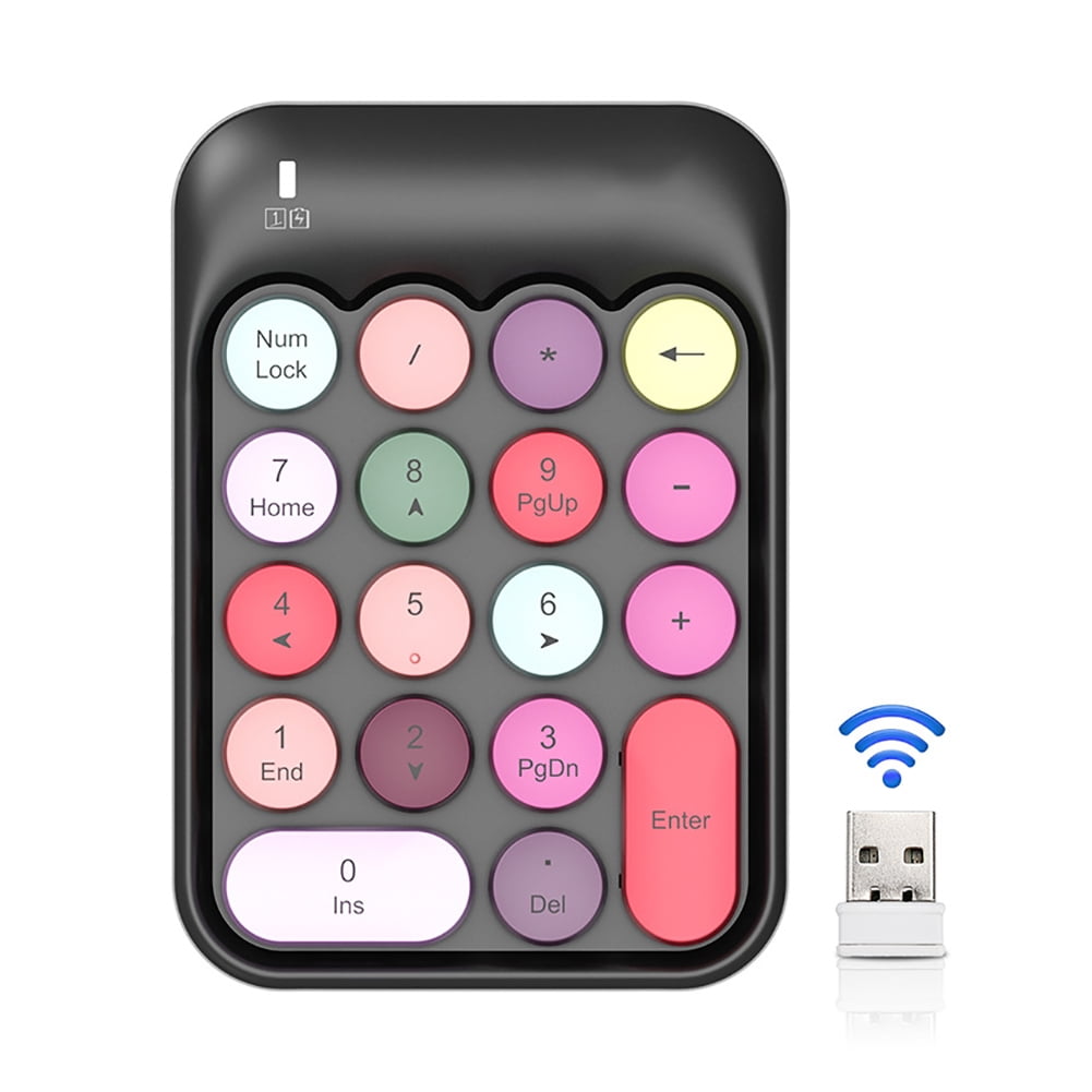 Sarapandan Portable Mini Keyboard for Accounting, Round Keycaps 2.4G ...