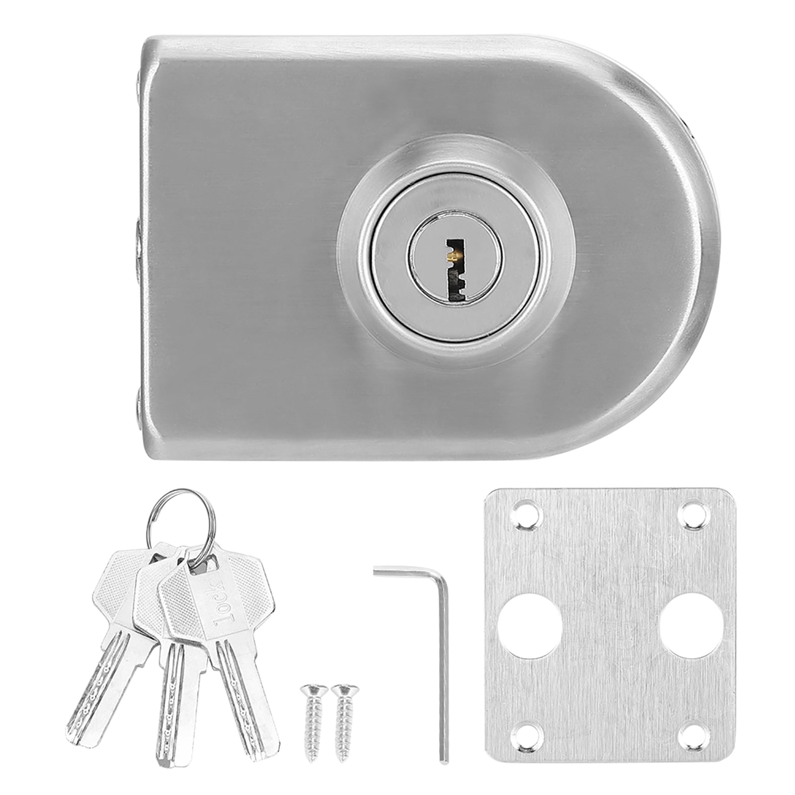 Sarapandan Semi-Circular Stainless Steel Single Glass Door Lock for ...