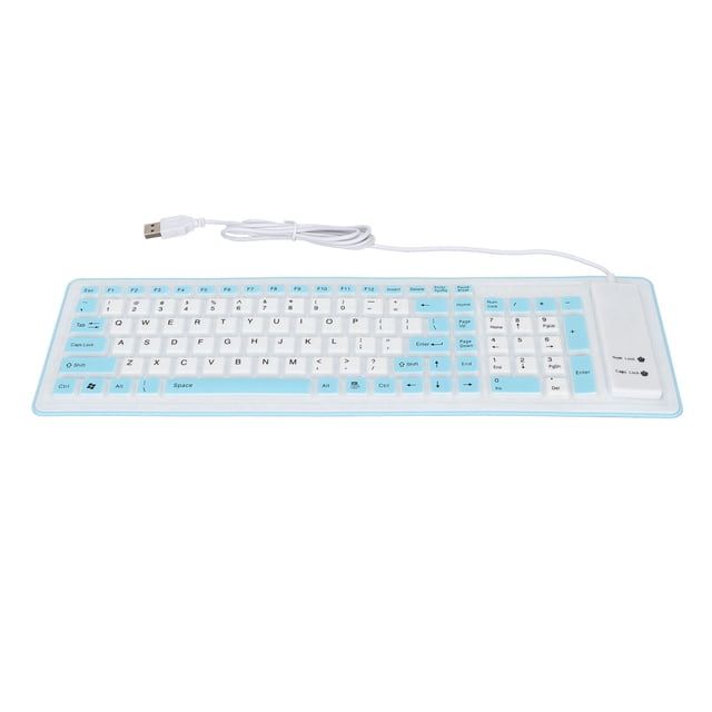 Sarapandan USB Wired Foldable Silicone Keyboard, 103 Keys, Mute Design ...