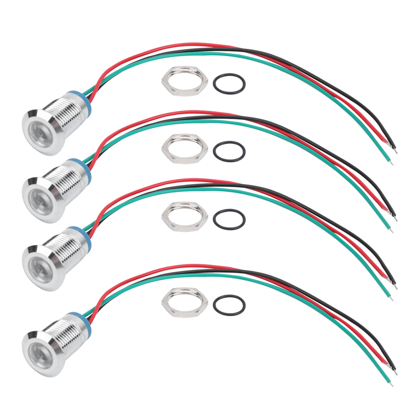 Sarapandan Waterproof 2-Color LED Indicator Lights, 12mm Round, Red ...