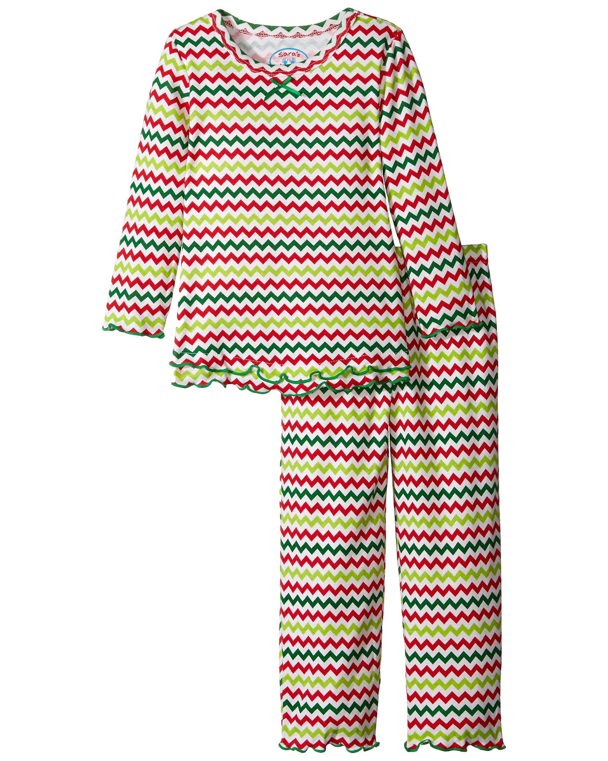 Saras Prints Girls Two-Piece Pajama Set Female, Multi, Size: 2 ...