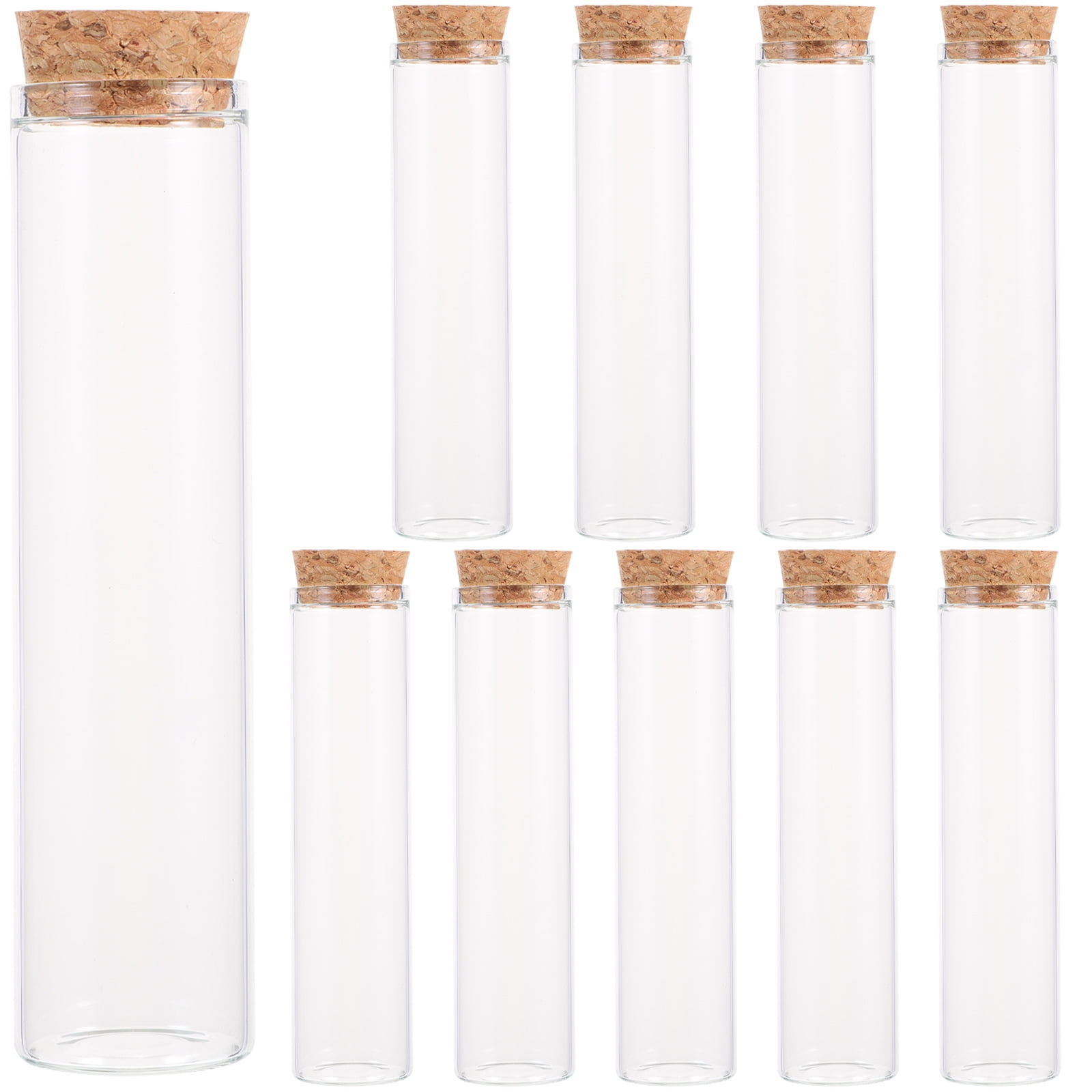 Sarasara 10pcs High Borosilicate Glass Bottles Glass Tubes with Cork ...