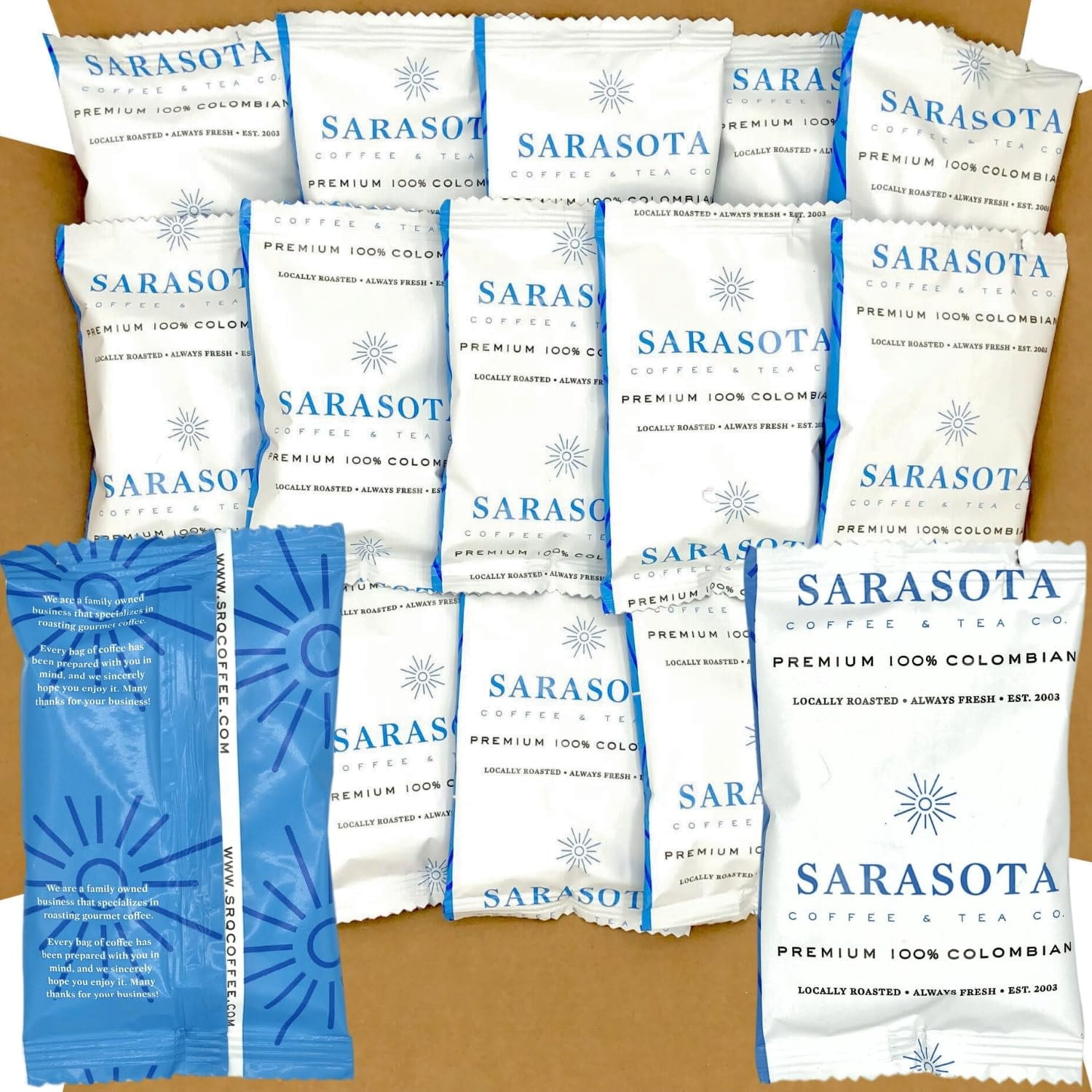 Sarasota Coffee Packets, 100% Colombian Coffee Packs Medium Roast ...