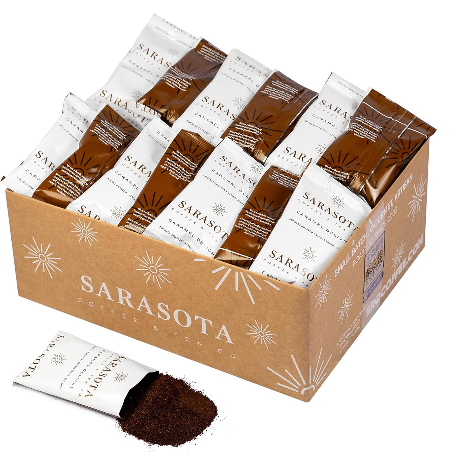 Sarasota Coffee Packets | Salted Caramel Medium Roast Packs, 2 oz, 36 ...