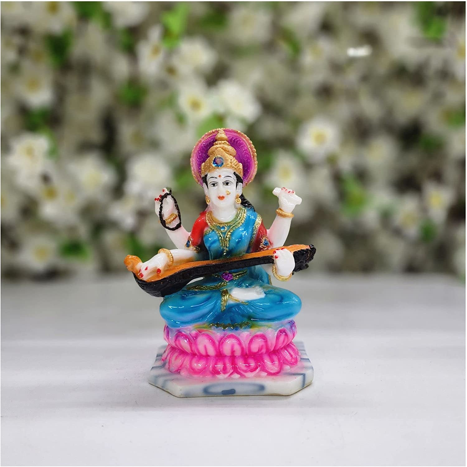 Saraswati Ma Statue in Resin Small Saraswati Idol Handcrafted Saraswati ...
