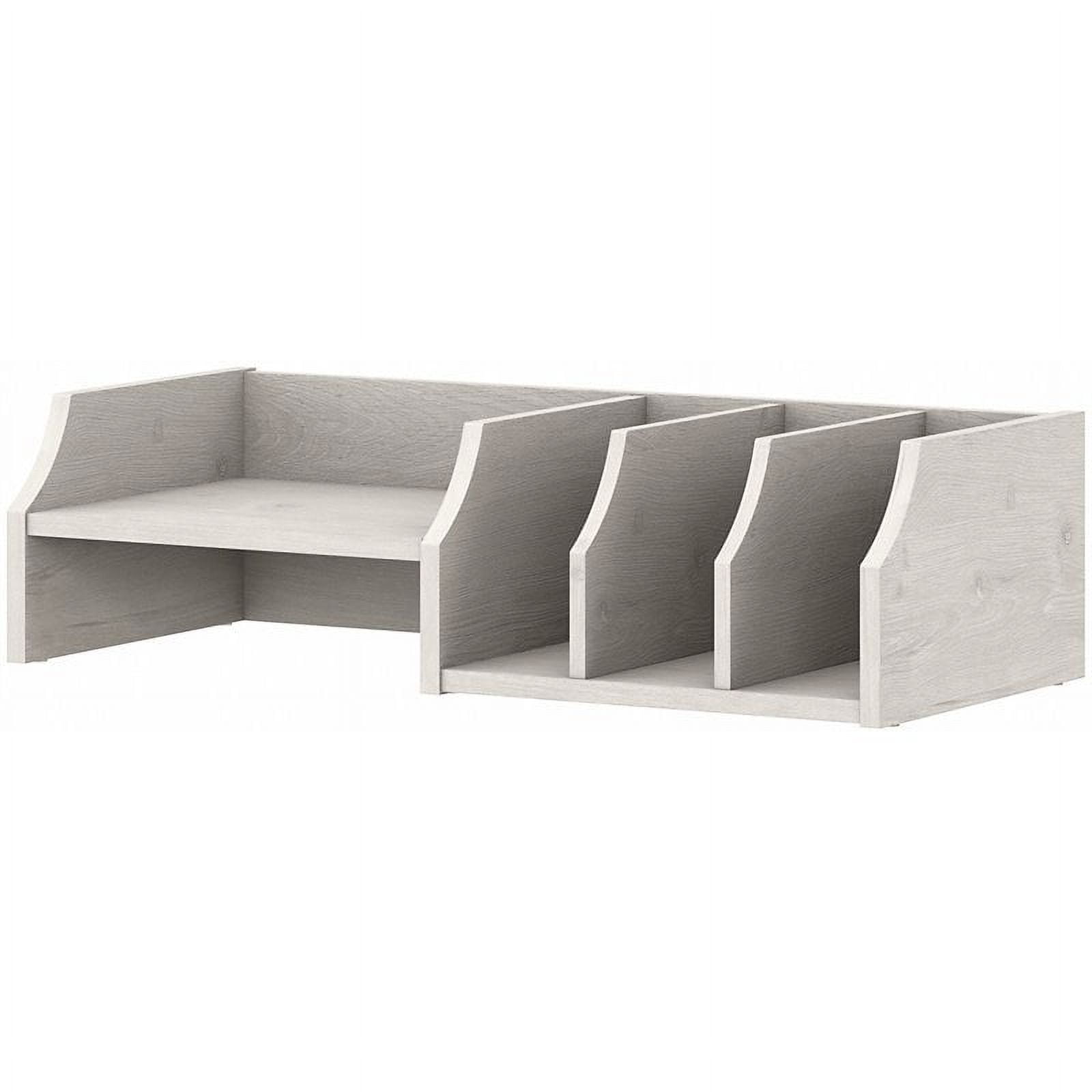 Saratoga Desktop Organizer with Shelves in Linen White Oak - Engineered ...