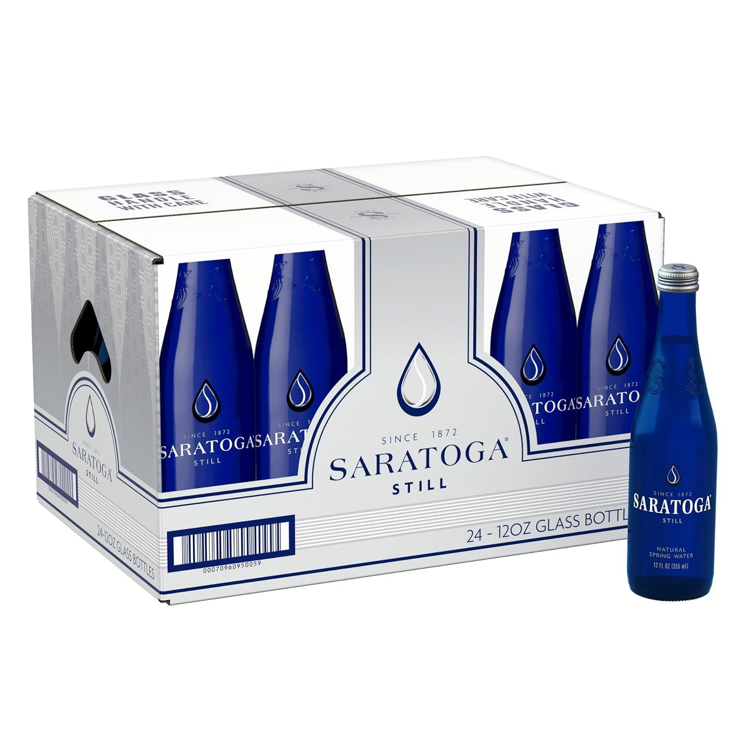 Saratoga Natural Spring Water - 12 oz. (Non-Carbonated, Pack of 24 ...
