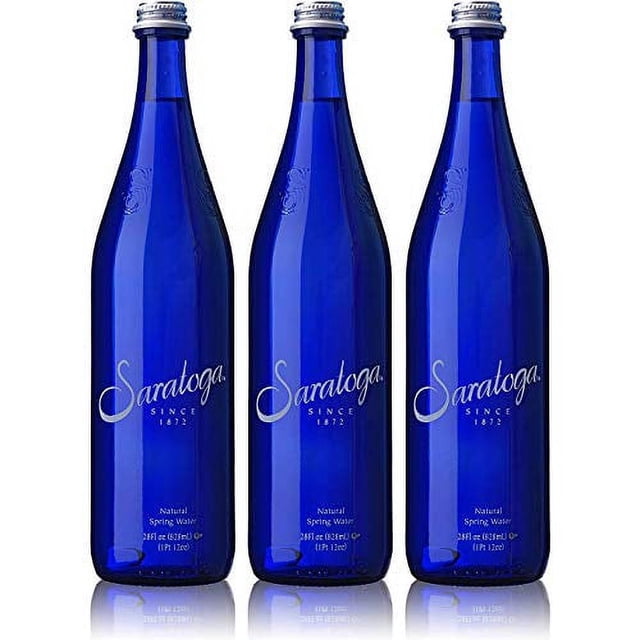 Saratoga Natural Spring Water, .. 28oz Cobalt Blue Glass .. Bottle ...
