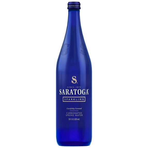 Saratoga Sparkling Spring Water 28 Fl Oz Cobalt Blue Glass Bottles Pack ...