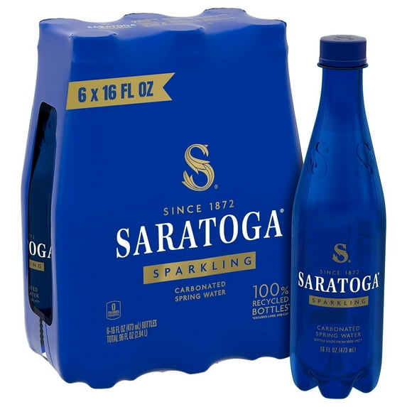 Saratoga Sparkling Spring Water Bottle PET, 16 Oz, 6-Pack. FRESH - Walmart.com