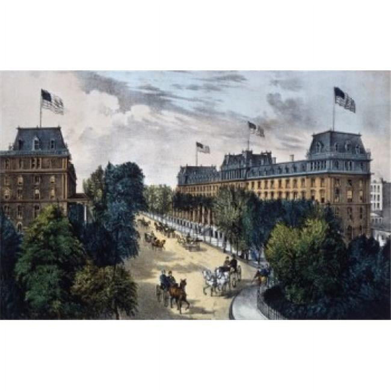 Saratoga Springs Currier & Ives 1834-1907 American Color Lithograph ...