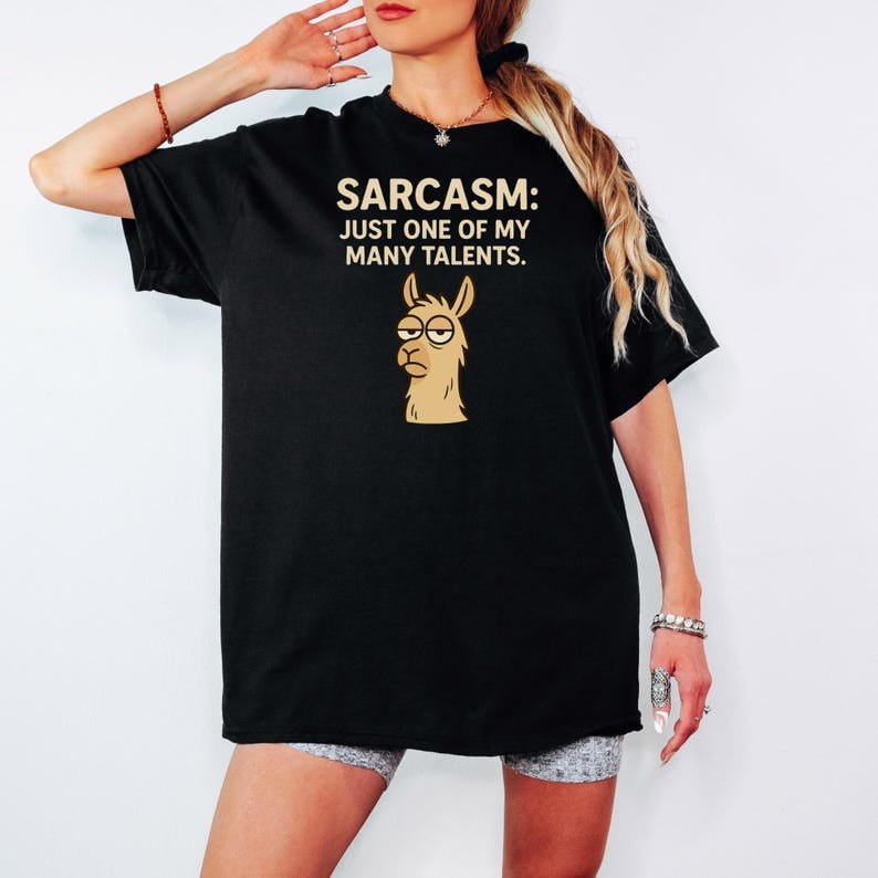 Sarcasm Funny Llama Shirt Just One of My Many Talents Snarky Animal ...