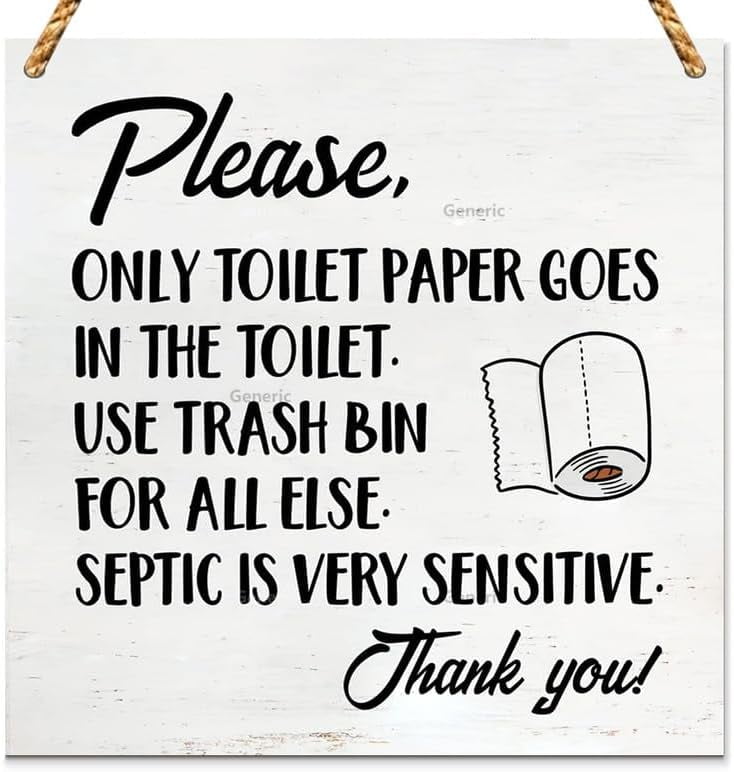 Sarcastic Bathroom Wooden Sign Saying Decor Sensitive Septic System ...