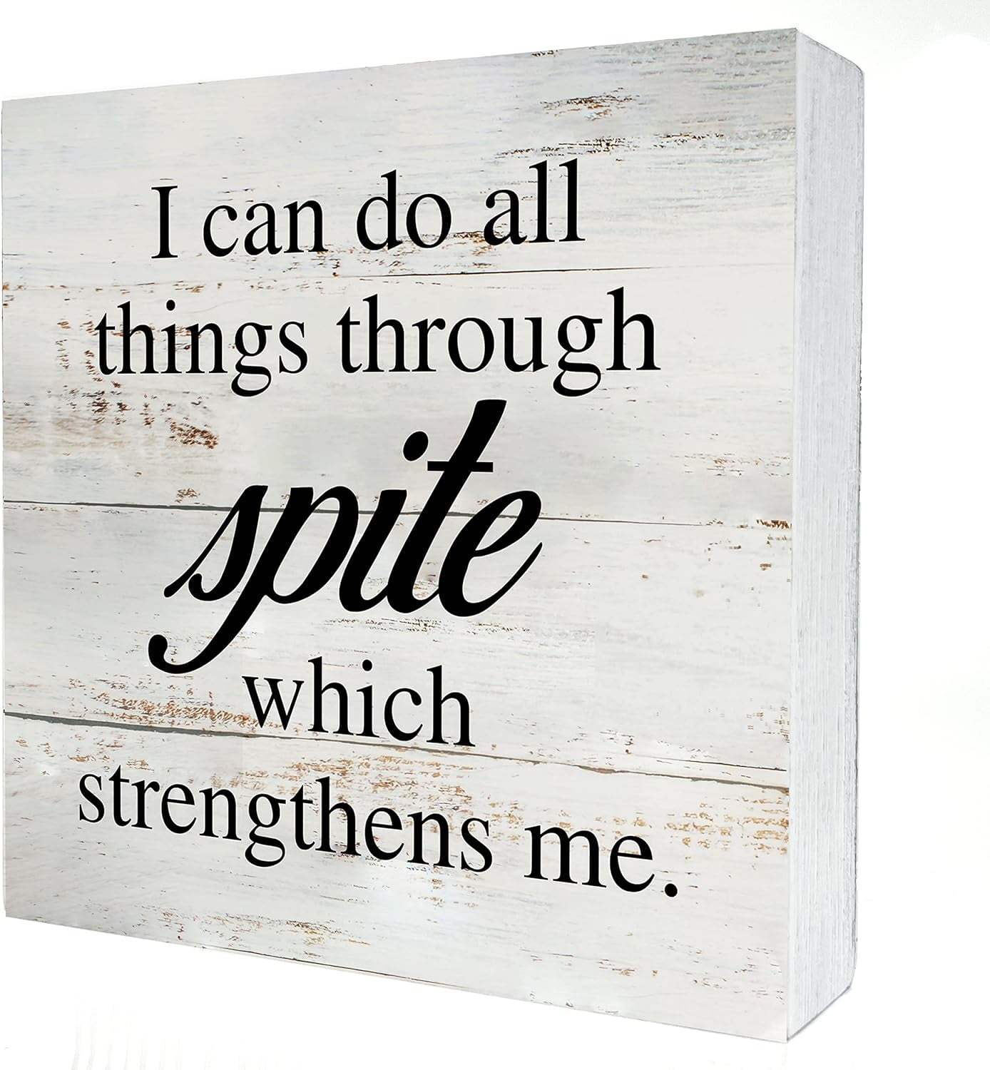 Sarcastic Kitchen I Can Do All Things Through Spite Wooden Box Sign ...