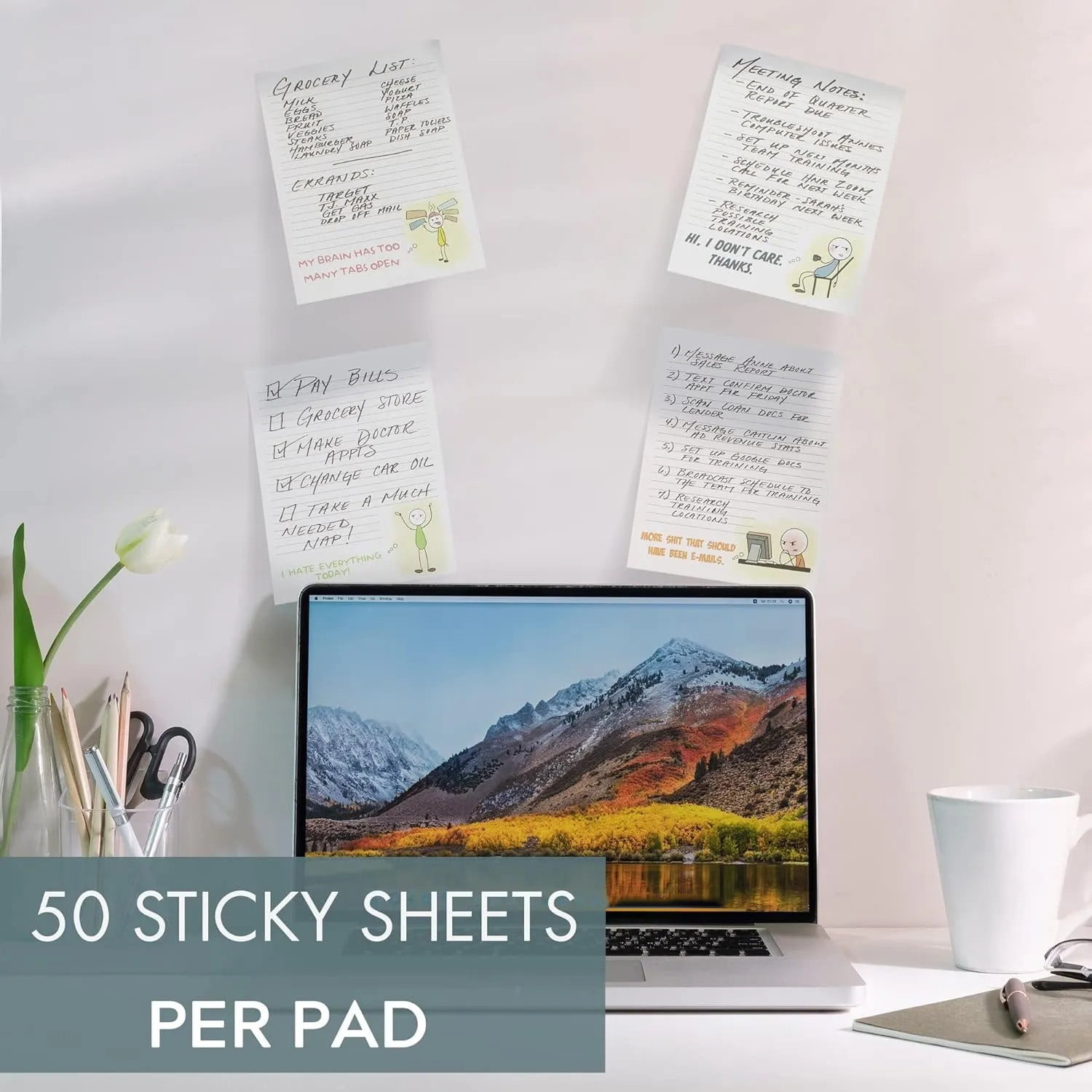 Sarcastic Office Notepads, Quirky Humorous Design, Durable Paper Finish ...