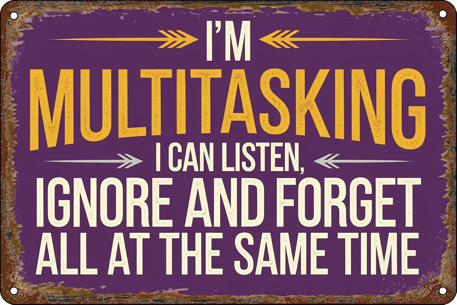 Sarcastic Signs For Man Cave Decor I'm Multitasking I Can Listen Ignore ...