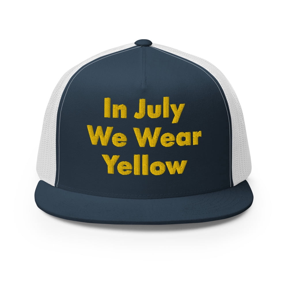 Sarcoma Cancer Awareness Trucker Cap, In July We Wear Yellow ...
