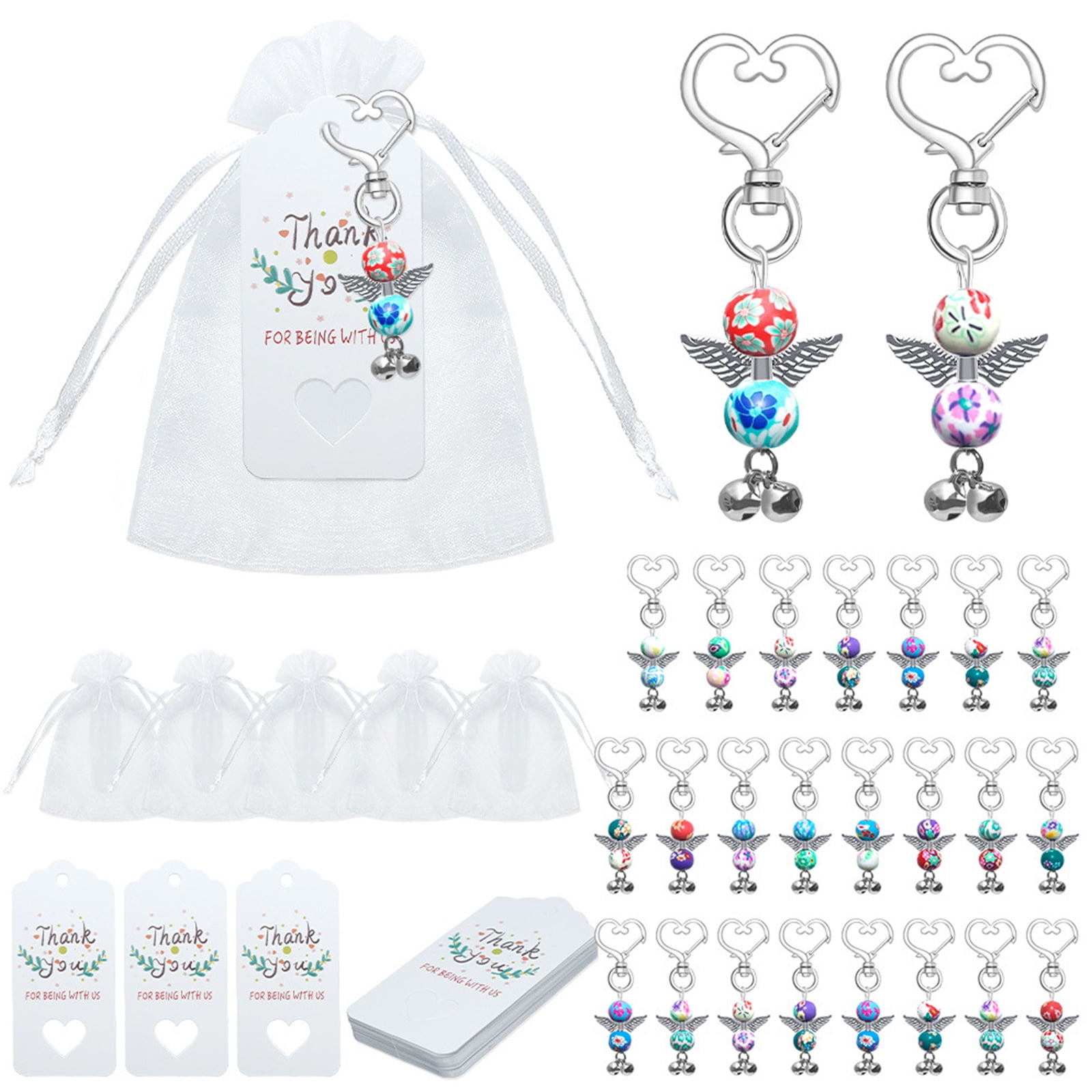 Sardfxul Thank You Tag Guardian Angel Keychains Yarn Bag 24 Sets DIY ...