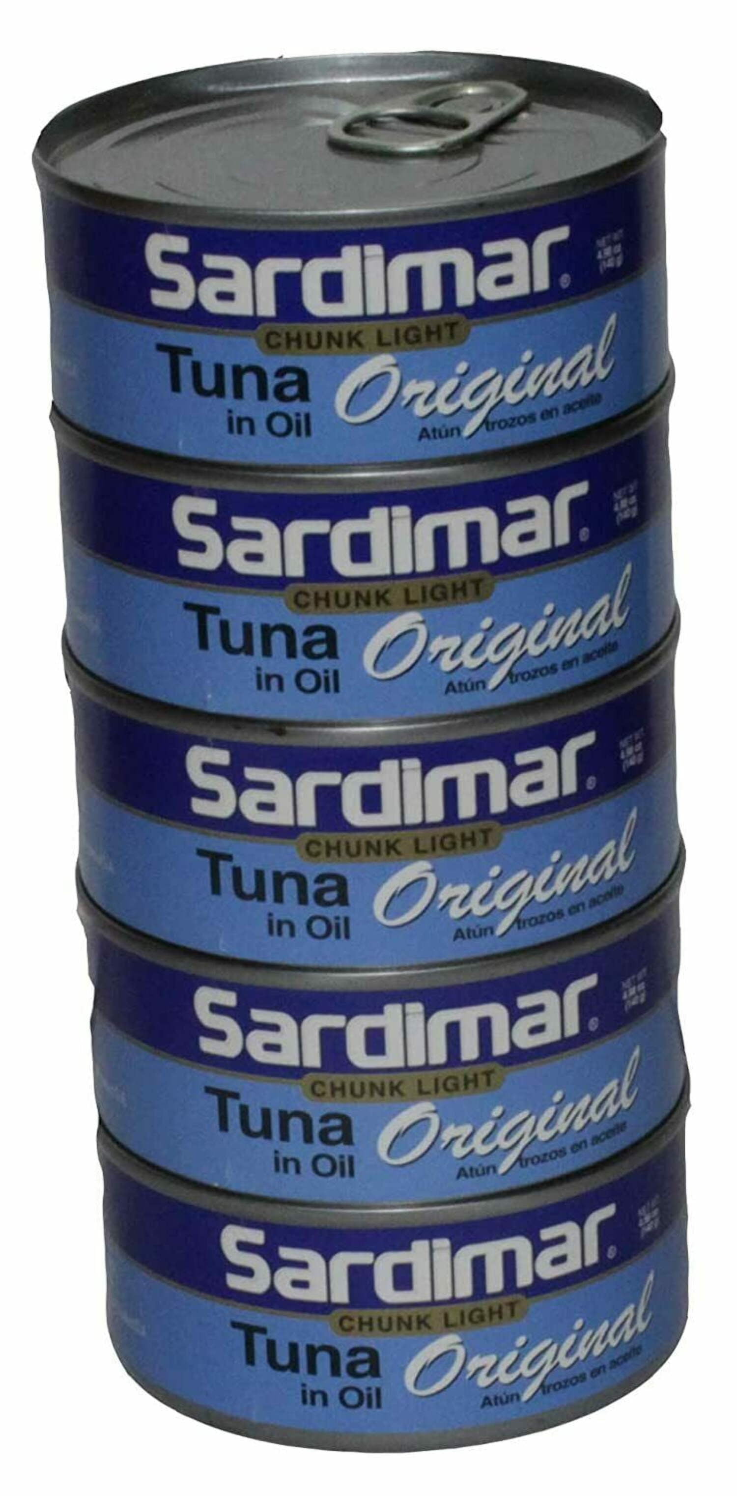 Sardimar Wild Caught Tuna In Oil, Chunk Light Original, 4.98oz - Pack ...