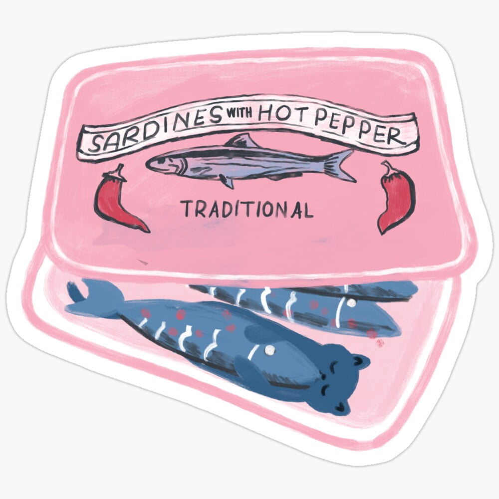 Sardine Cat Sticker Phone Decal Water Bottle Stickers Car Decals ...