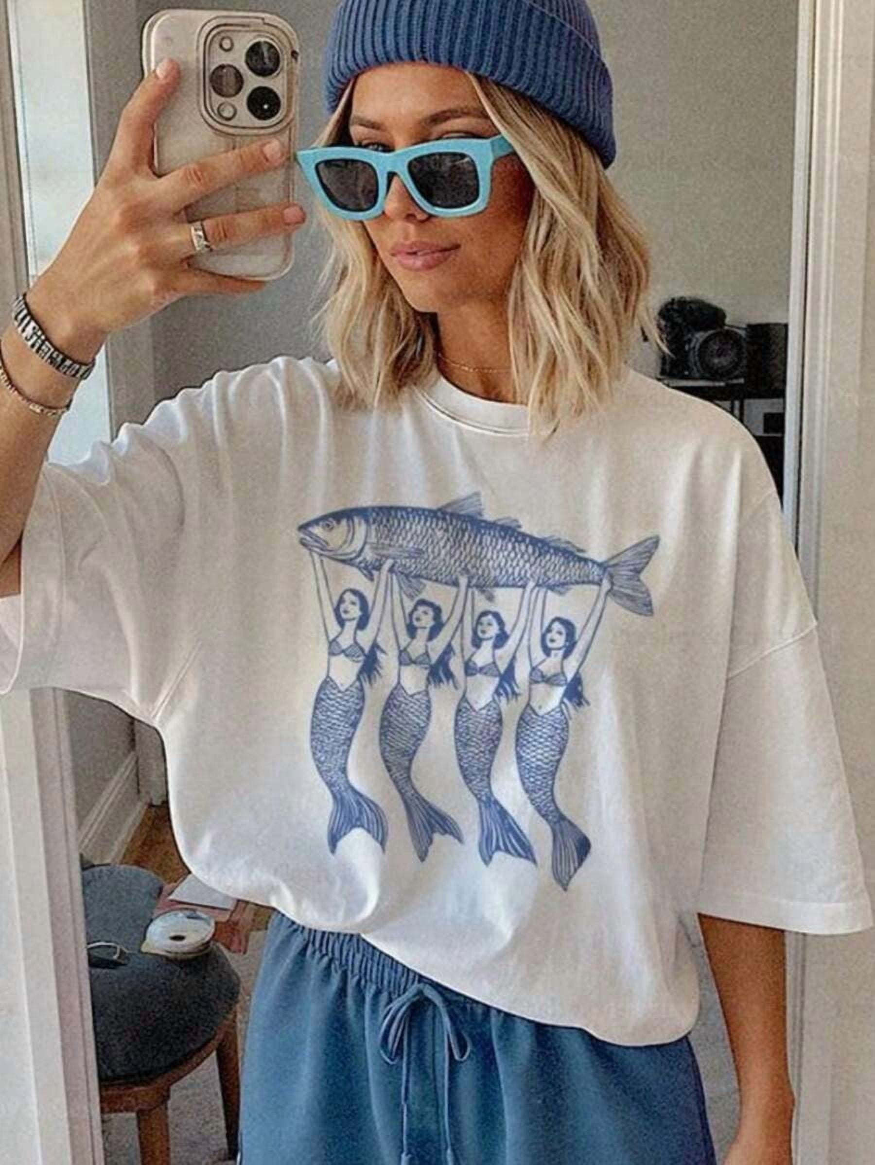 Sardine Graphic Tee Mermaid Sardine Shirt La Dolce Vita TShirt Tinned ...