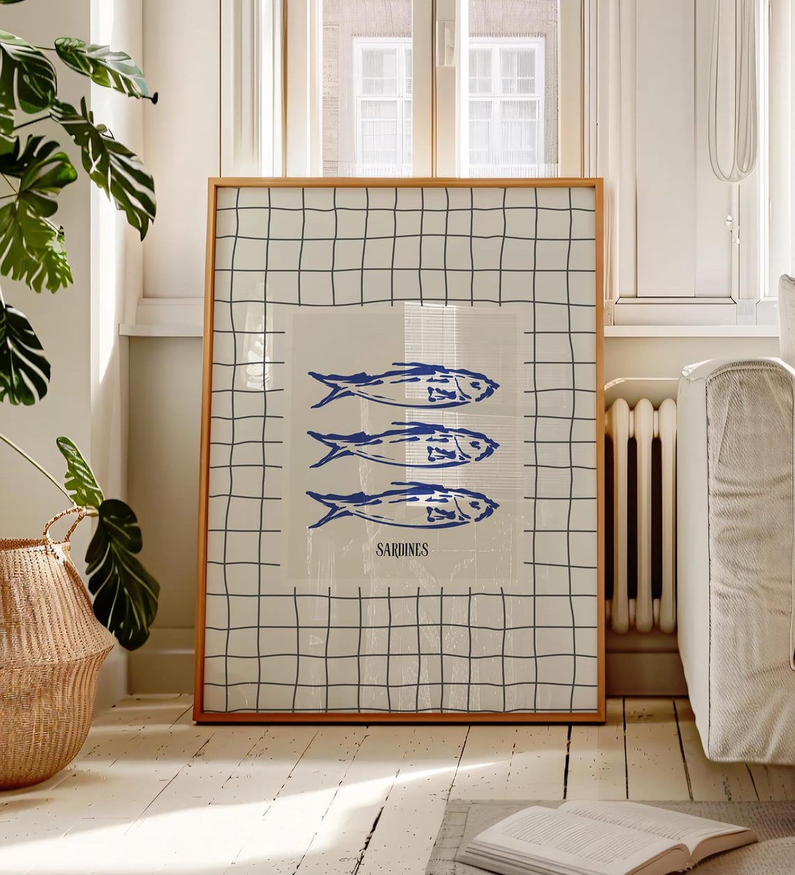 Sardine Print,Fisherman Aesthetic Poster, Nautical Decor Holiday House ...