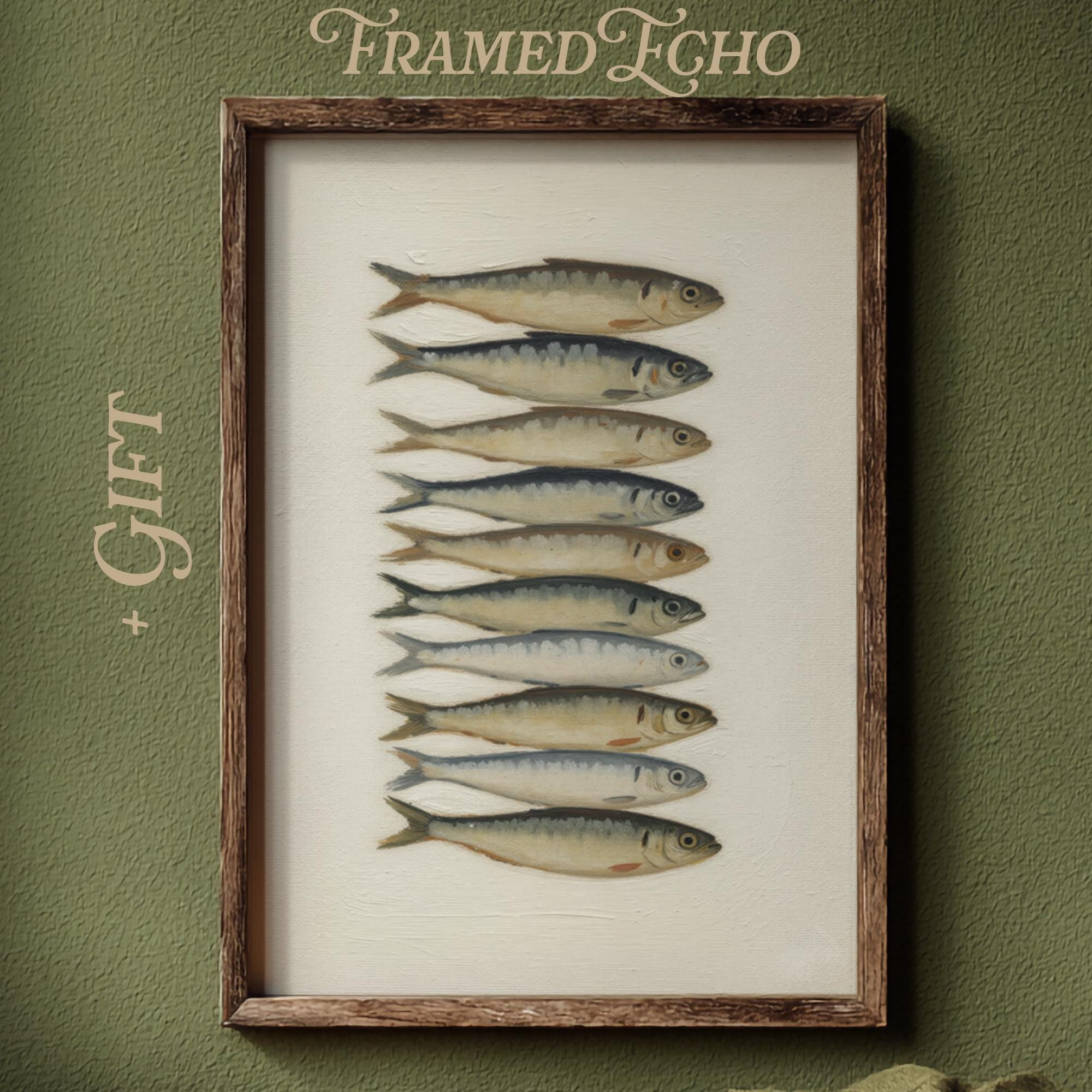 Sardine Print | Tinned Fish Art | Minimalist Kitchen Wall Art | Coastal ...