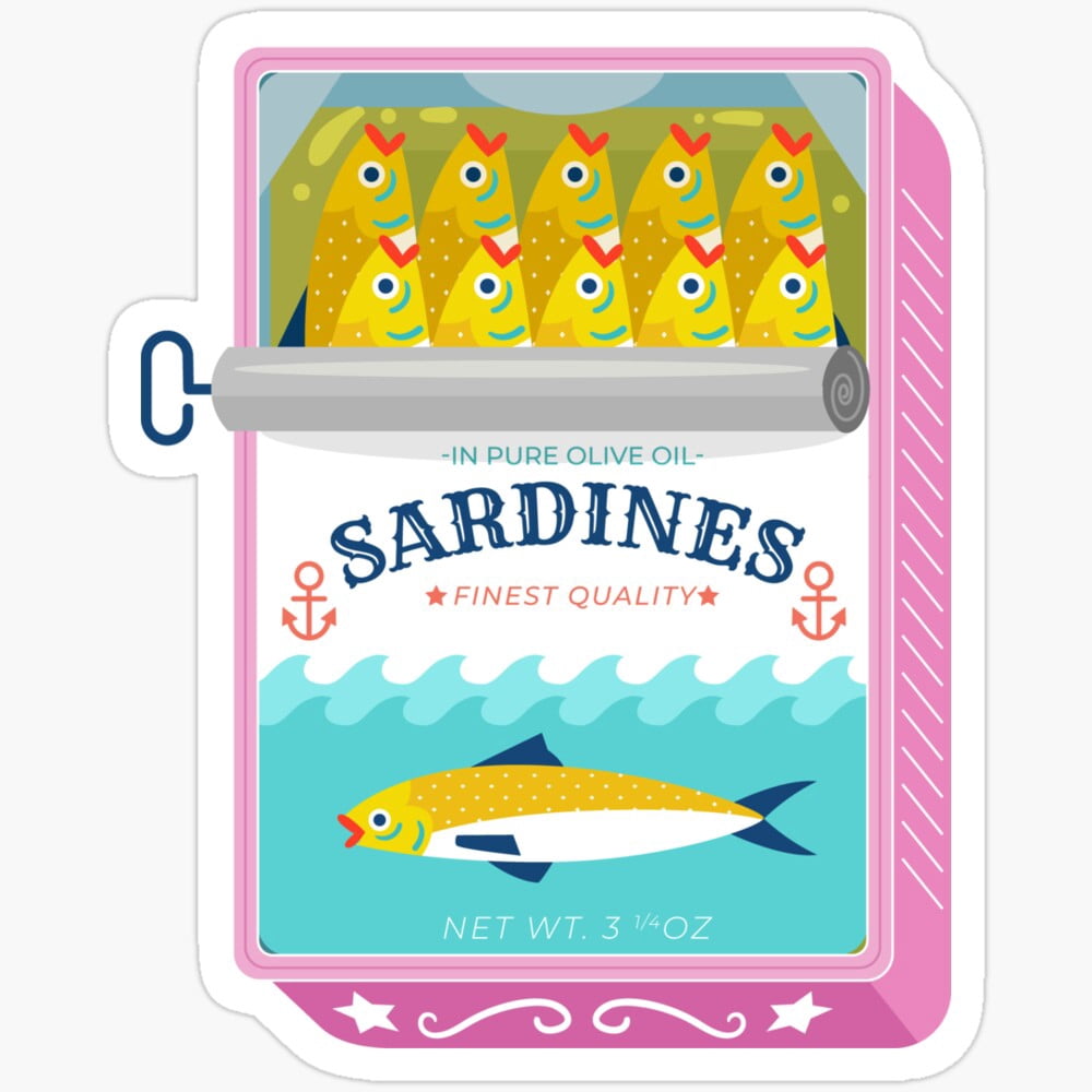 Sardines - Fisherman Aesthetic Ocean Sea Vibe Trend Sticker Phone Decal ...