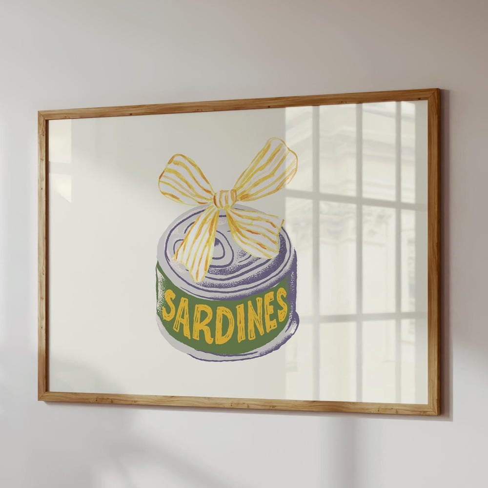 Sardines Kitchen Print: Tinned Fish Watercolor Style Art UNFRAMED PAPER ...