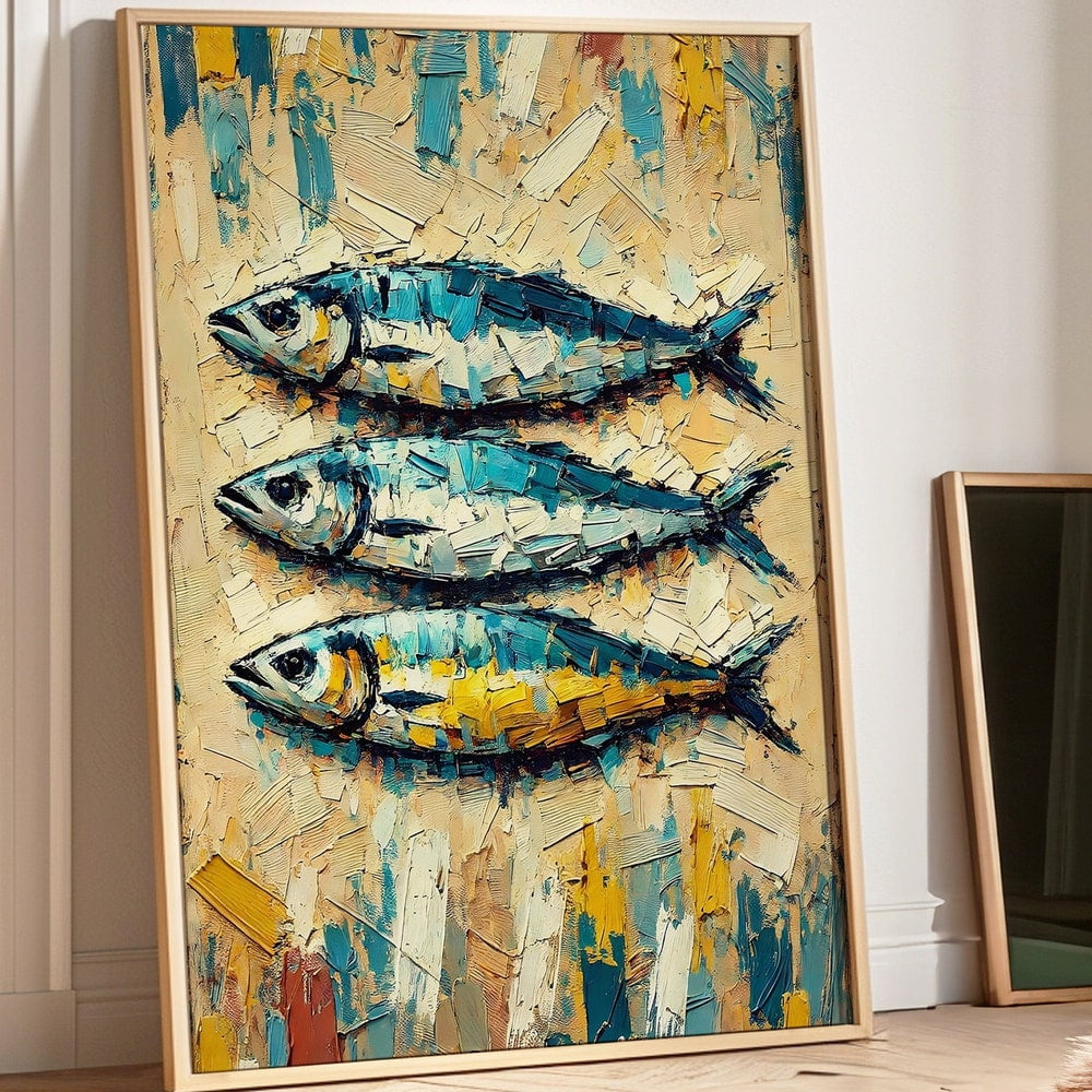 Sardines Print, Sardine Vintage Poster, Retrowall Art, Fish Print ...
