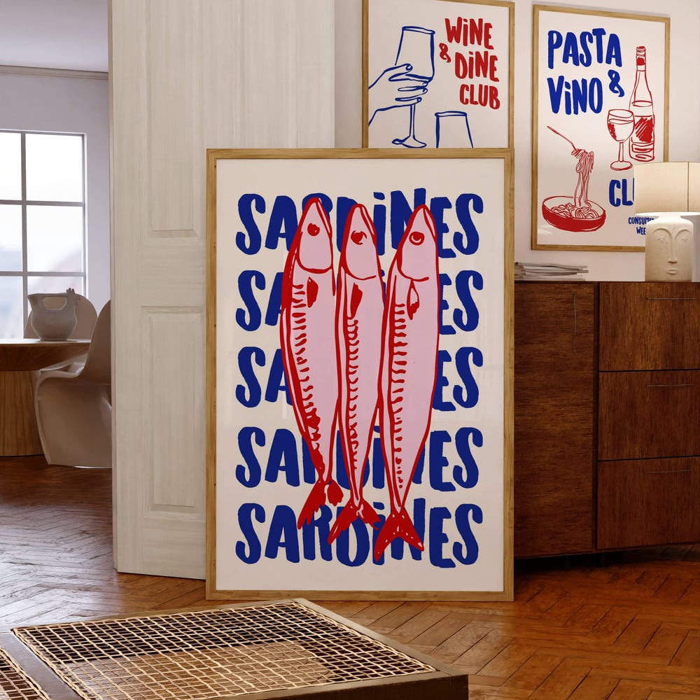 Sardines Print, Sardines Poster, Kitchen Decor, Quirky Wall Art ...
