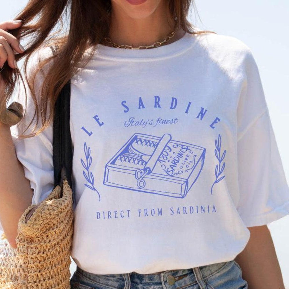 Sardines Tee Tinned Fish La Dolce Vita Ciao Bella Portofino Tomato Girl ...