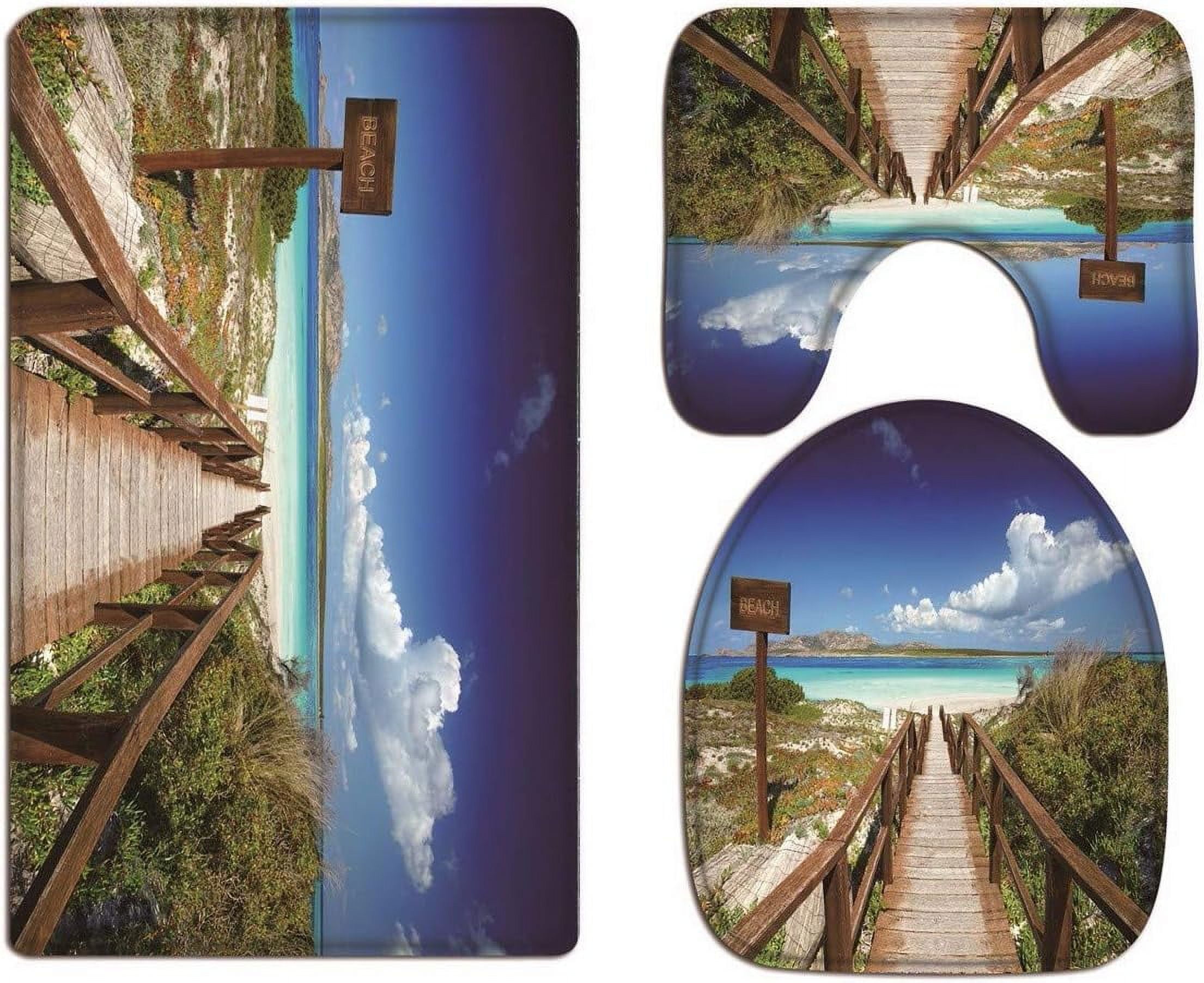 Sardinia Island Beach Wood Bridge Pathway To Blue Ocean Picture Print ...