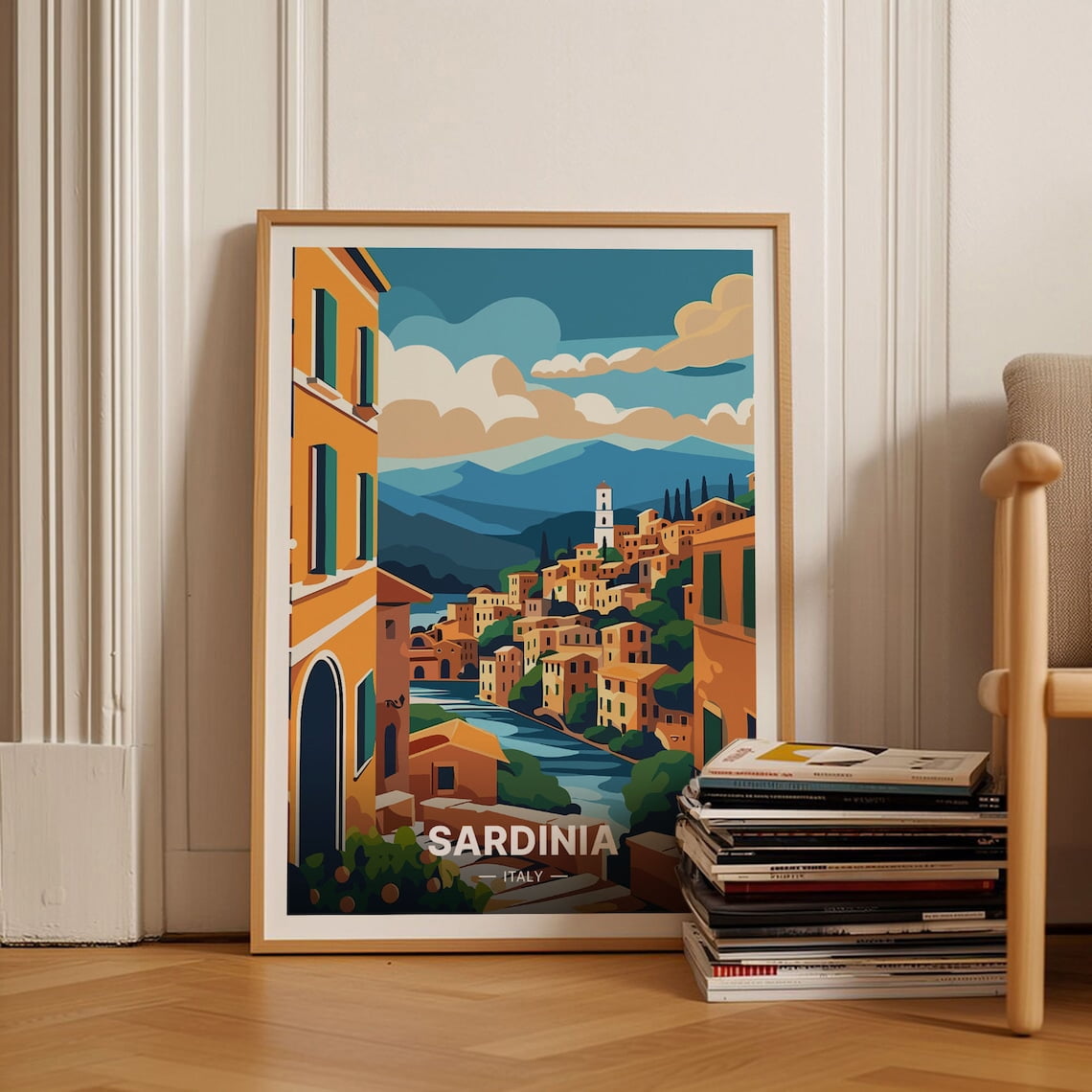 Sardinia Travel Poster, Italy Wall Art, Mediterranean Home Decor ...