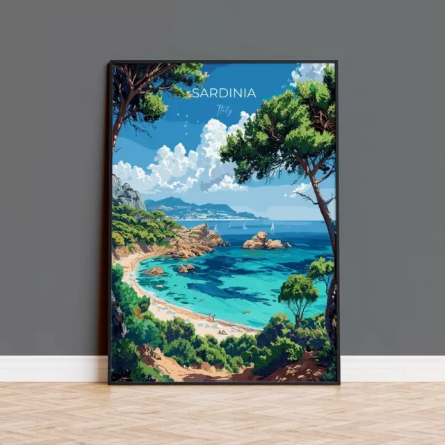 Sardinia Travel Print Wall Art, Travel Poster Of Sardinia, Sardinia Art ...