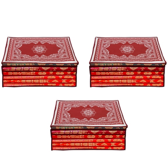 Saree Organizers for Closet Storage with Clear Windows and Zippers
